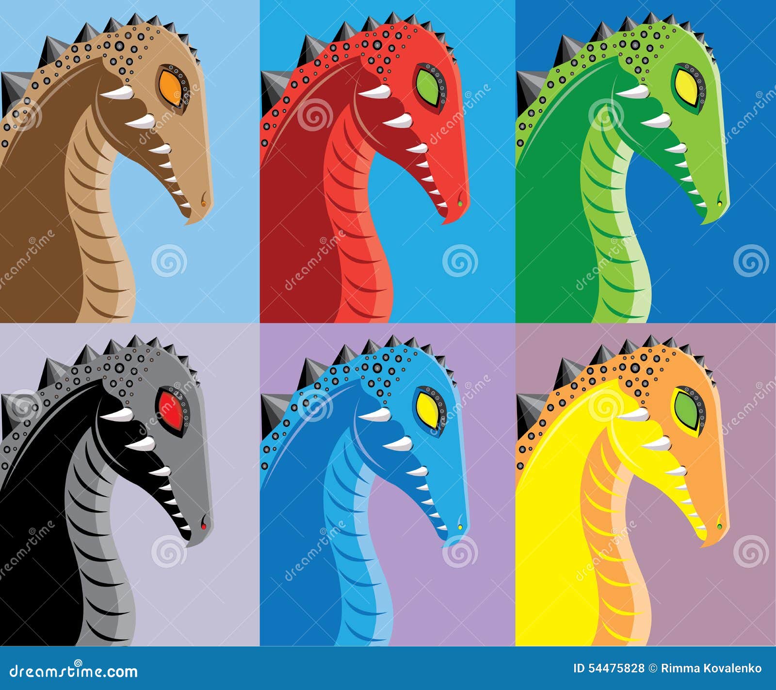 Color dragons. stock vector. Illustration of lizards - 54475828