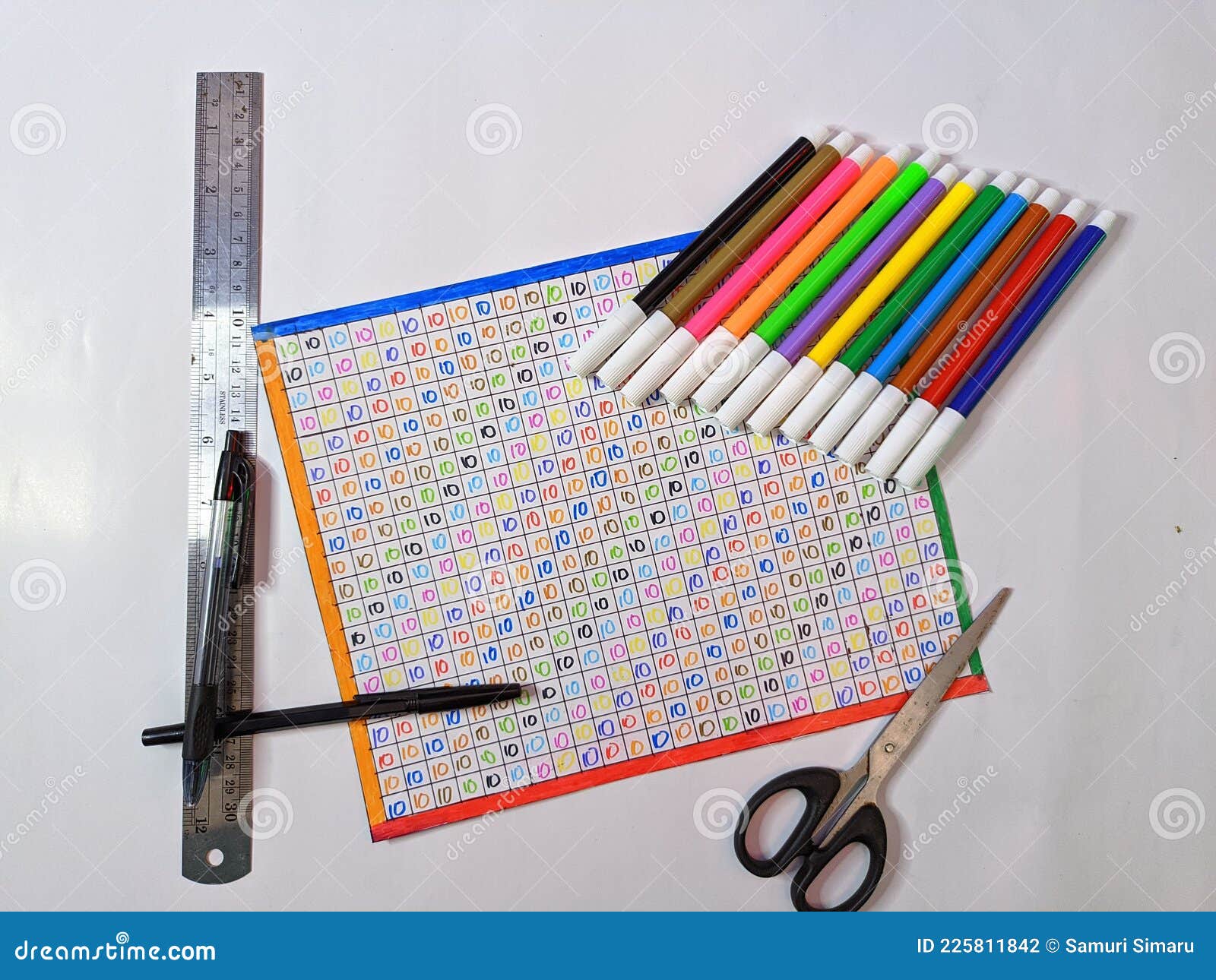 Color Draw Drawing Book Bulpoint Color for Student Stock Photo - Image ...
