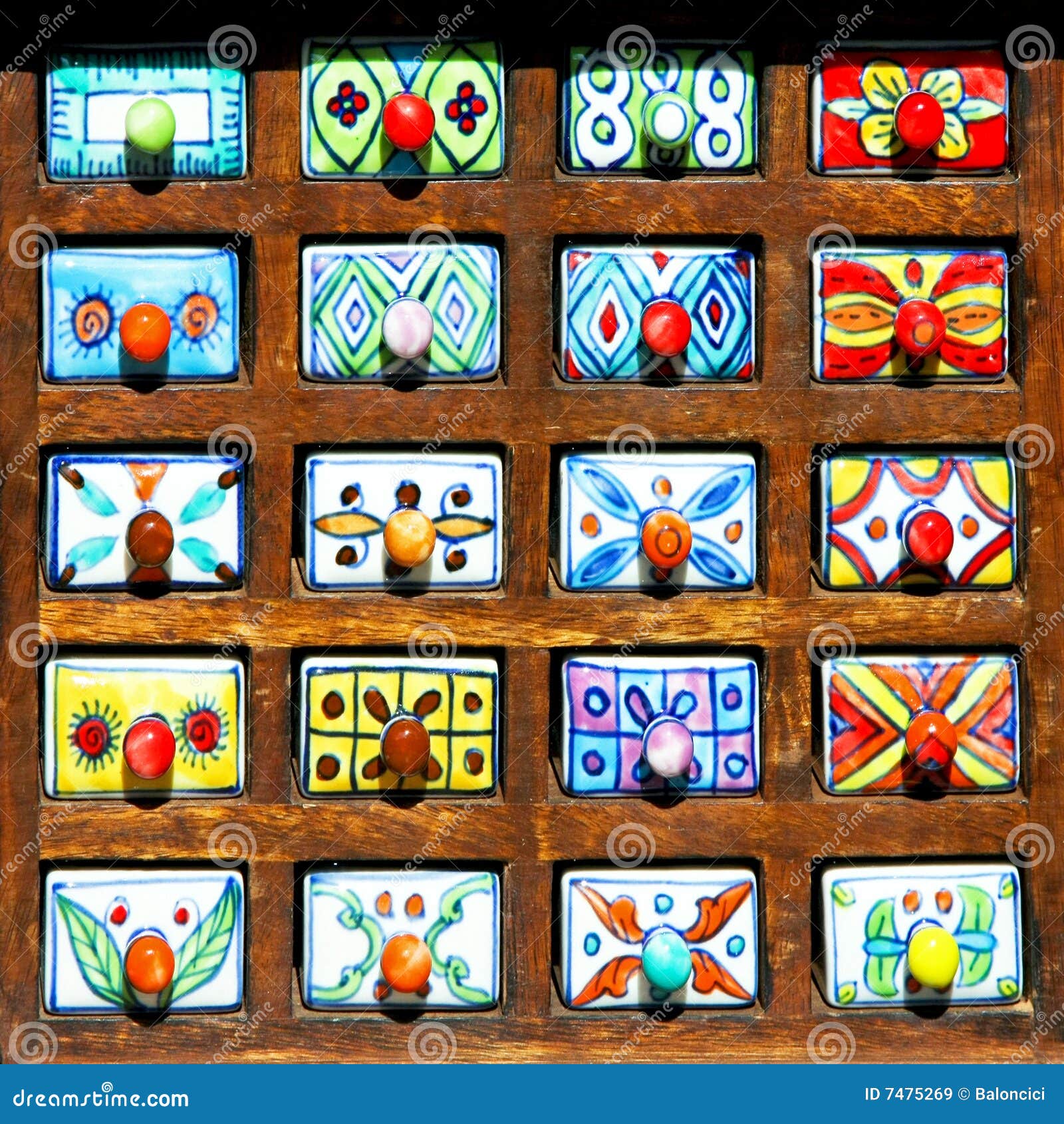 Color drawers stock image. Image of small, drawers, handles - 7475269