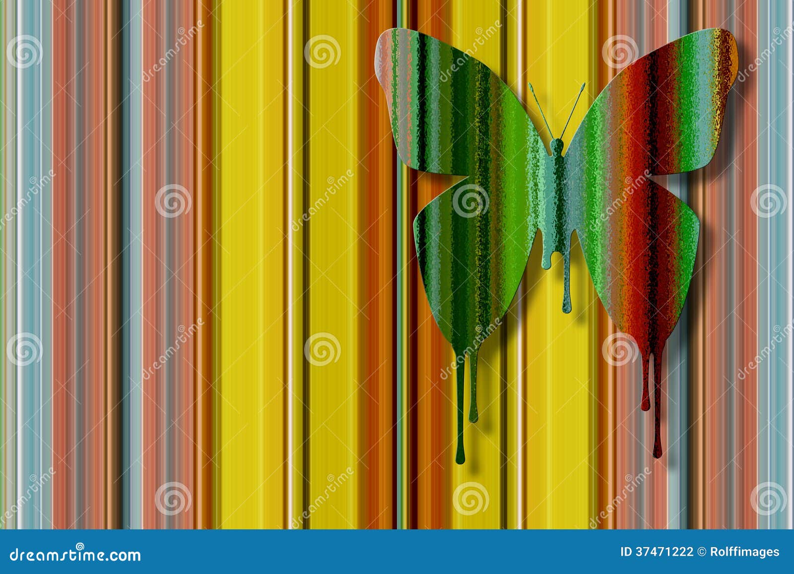 Color dripping butterfly stock illustration. Illustration of butterfly ...
