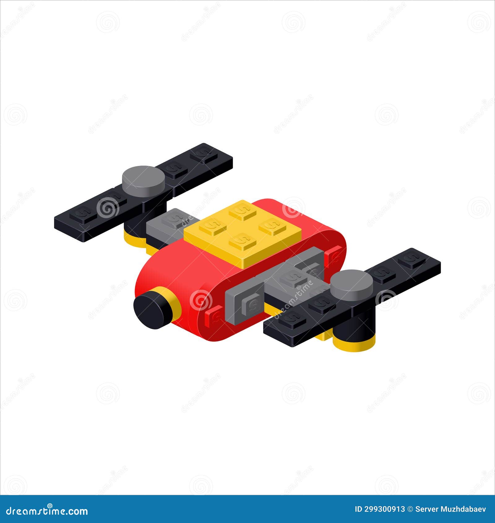Color Drone in Isometry. Vector Stock Illustration - Illustration of ...
