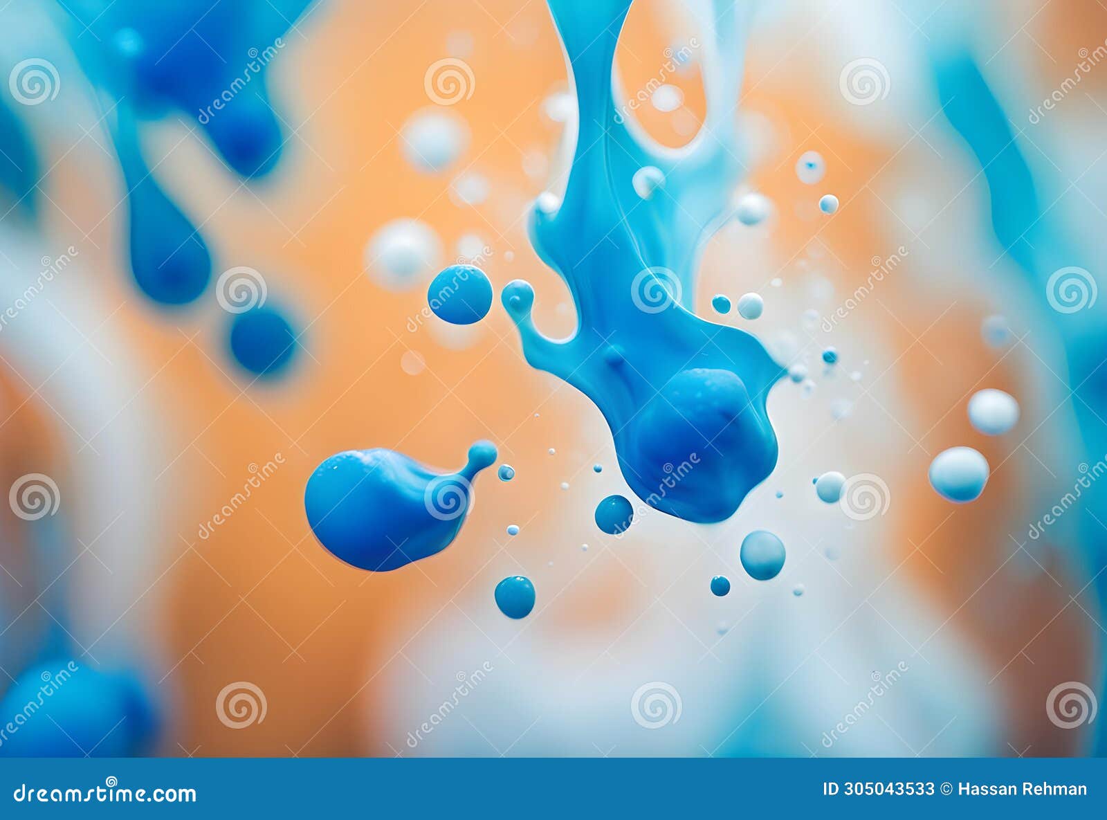 Color Drop of Blue and White Paint Stock Illustration - Illustration of ...