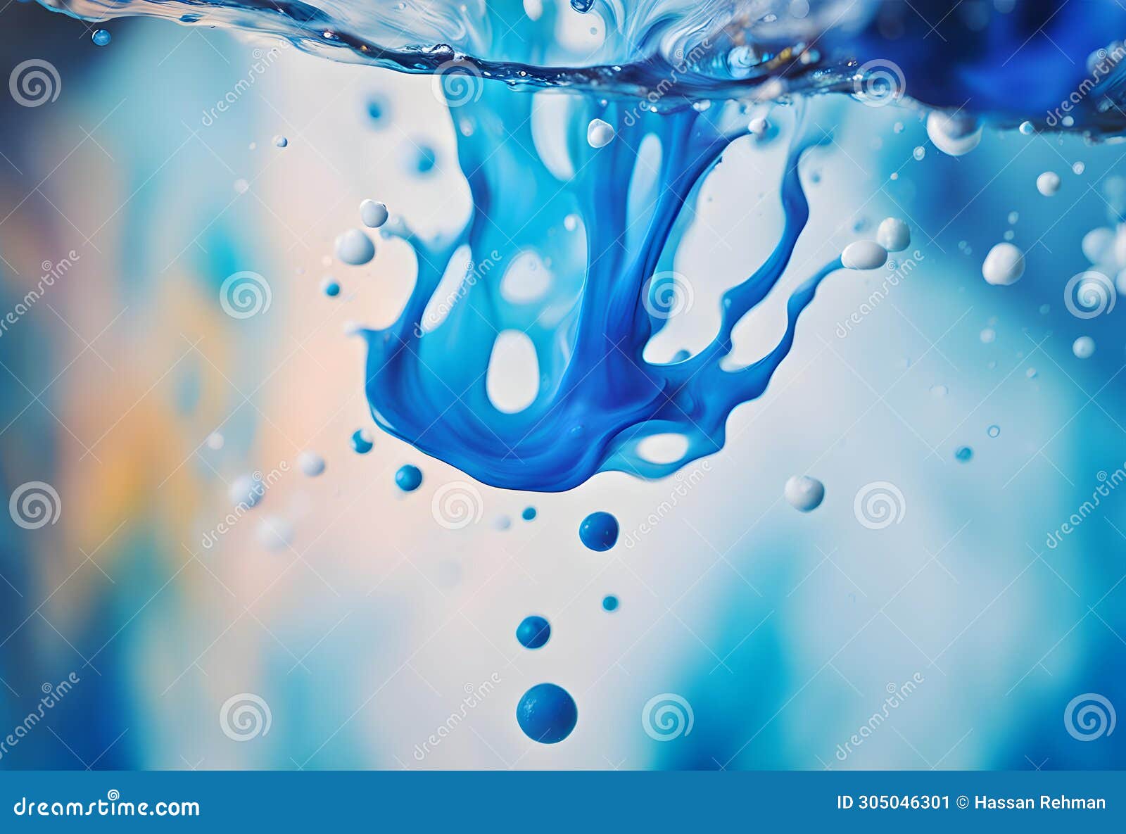 Color Drop of Blue and White Paint Stock Illustration - Illustration of ...