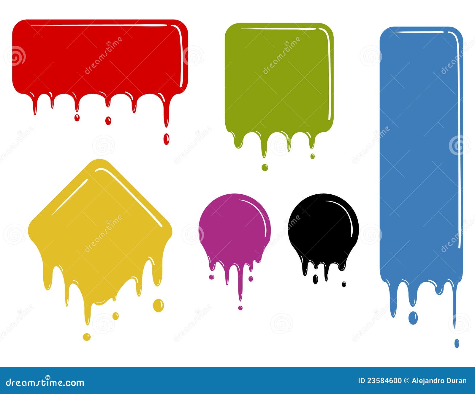 Color dropping shapes stock vector. Illustration of black - 23584600
