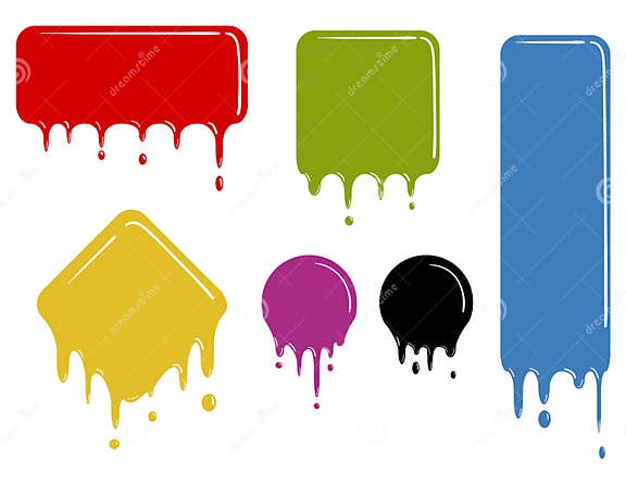 Color dropping shapes stock vector. Illustration of black - 23584600