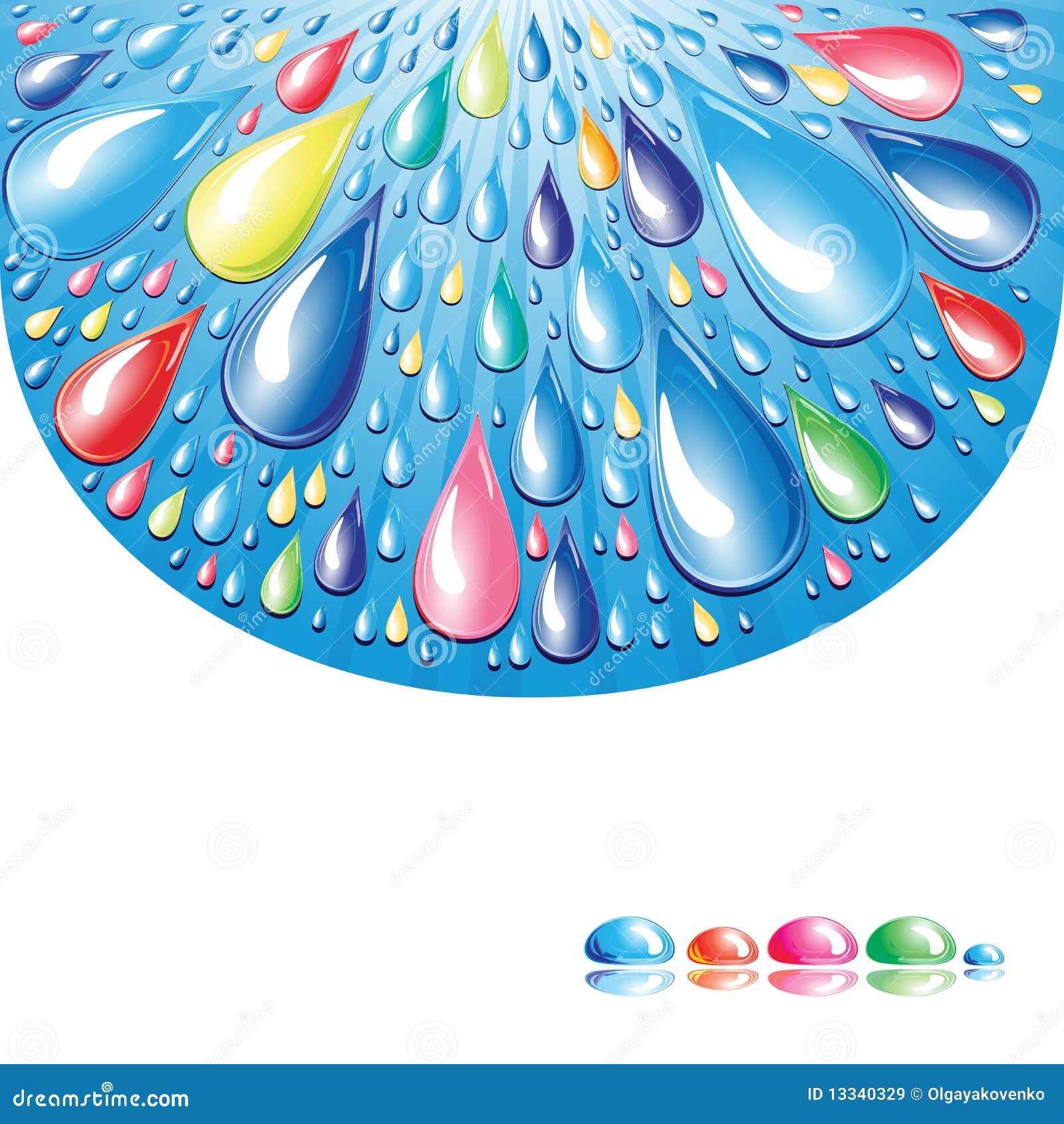 Color Drops. stock vector. Illustration of clean, celebration - 13340329