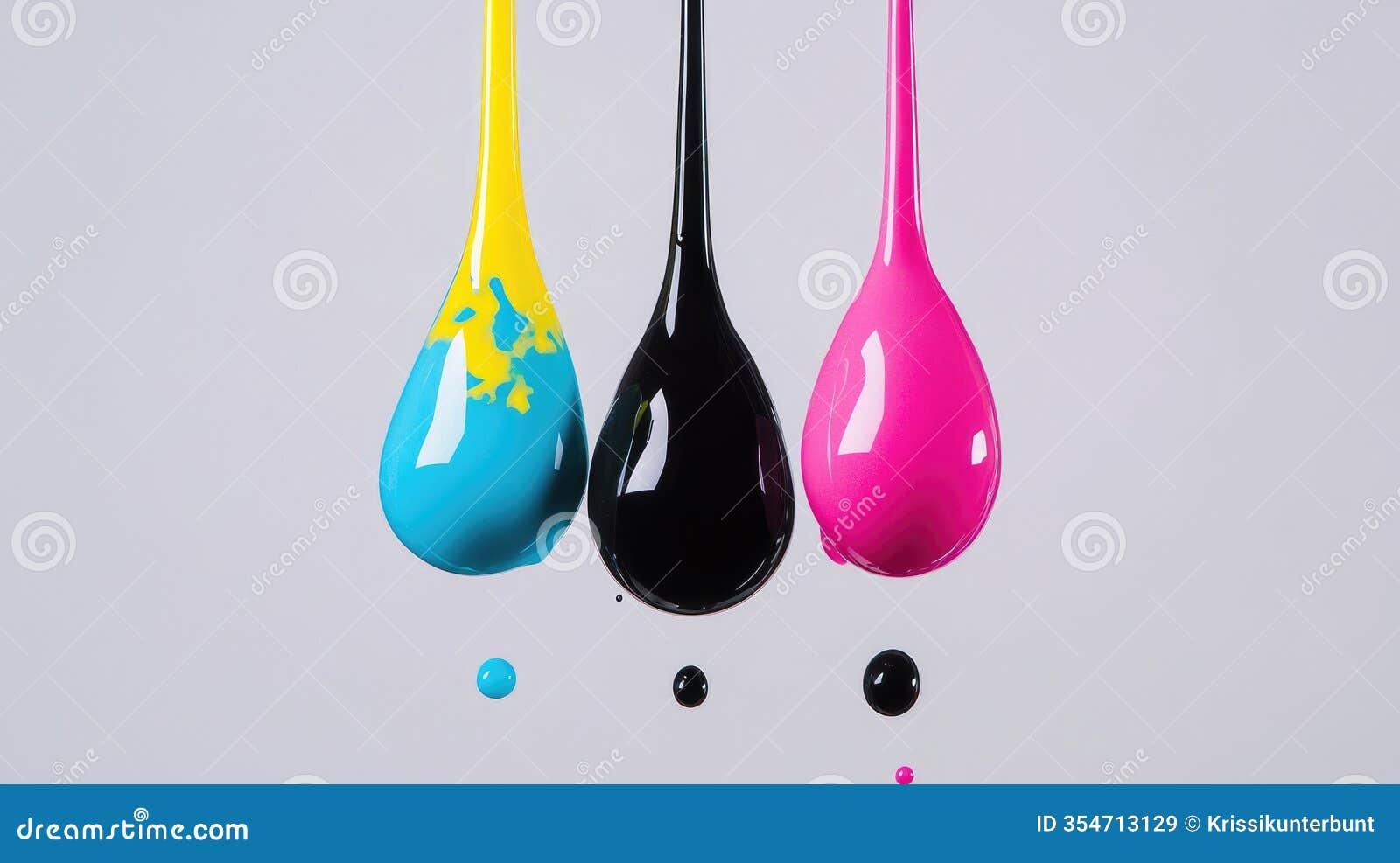 Color Drops in Cmyk Colors AI Generated Stock Image - Image of ...