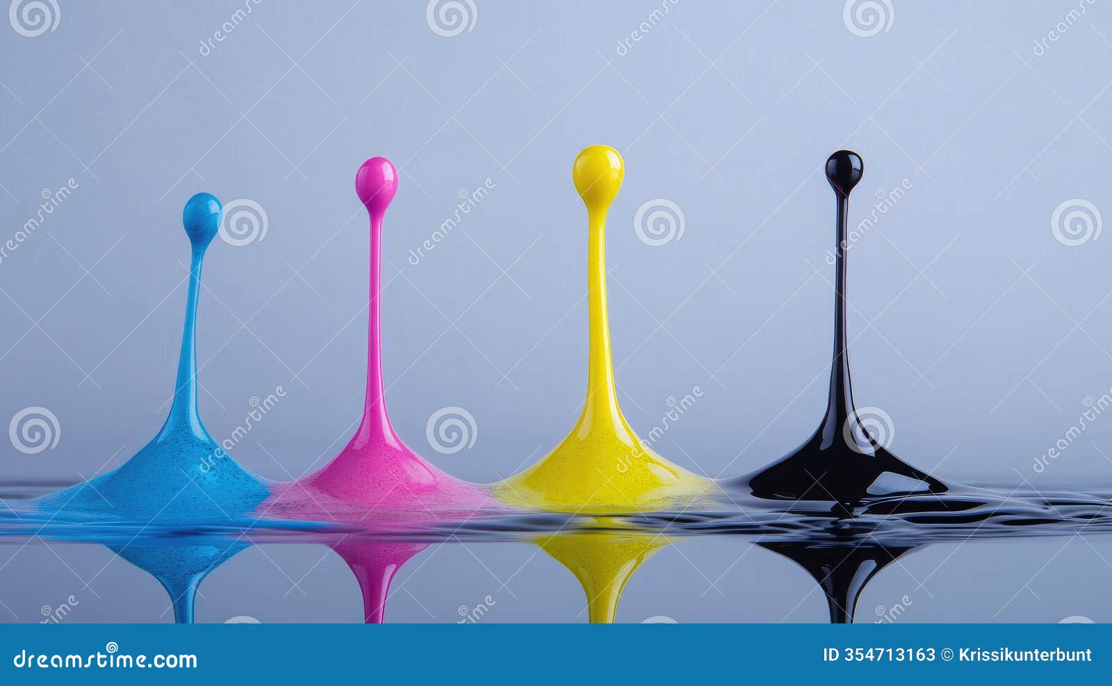 Color Drops in Cmyk Colors AI Generated Stock Image - Image of drip ...