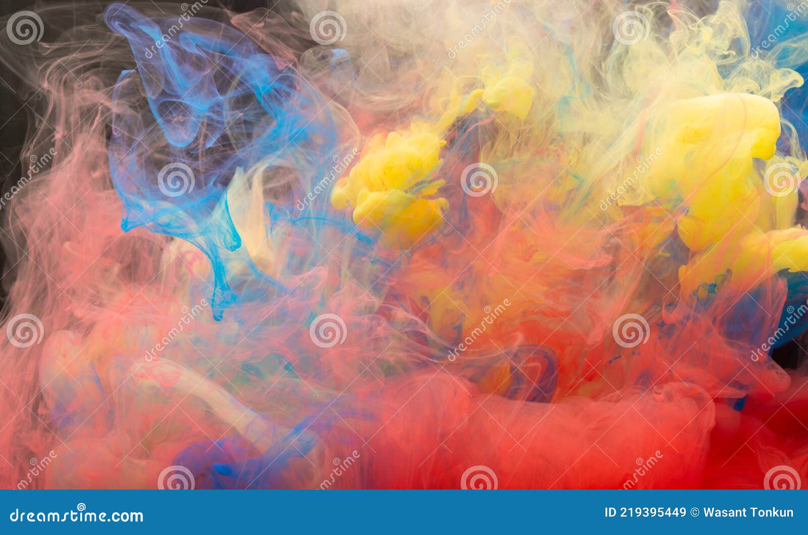 Color drops in water stock image. Image of acrylic, shape - 219395449