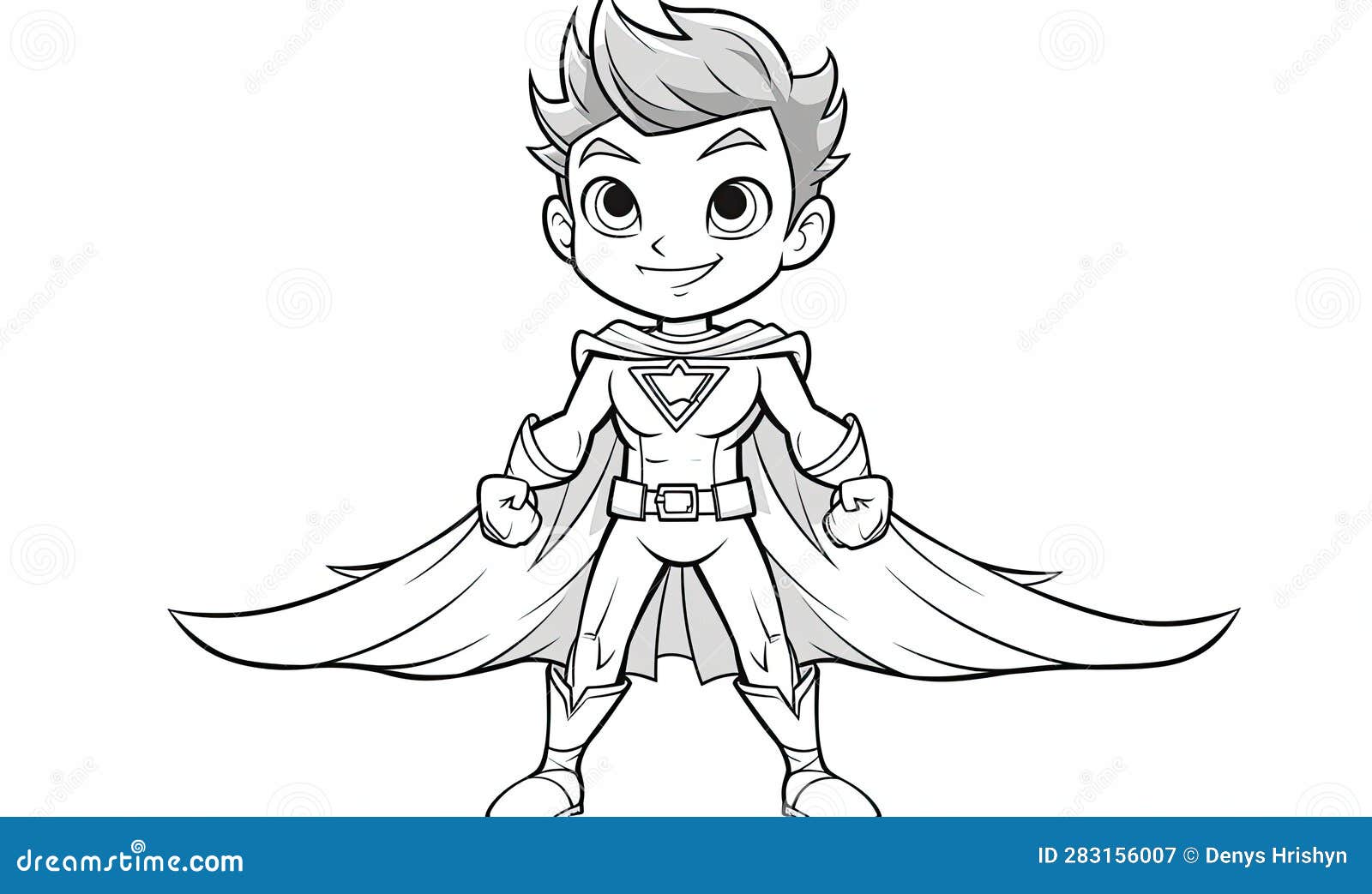 Color the Dynamic Cartoon Superhero Line Art Stock Illustration ...