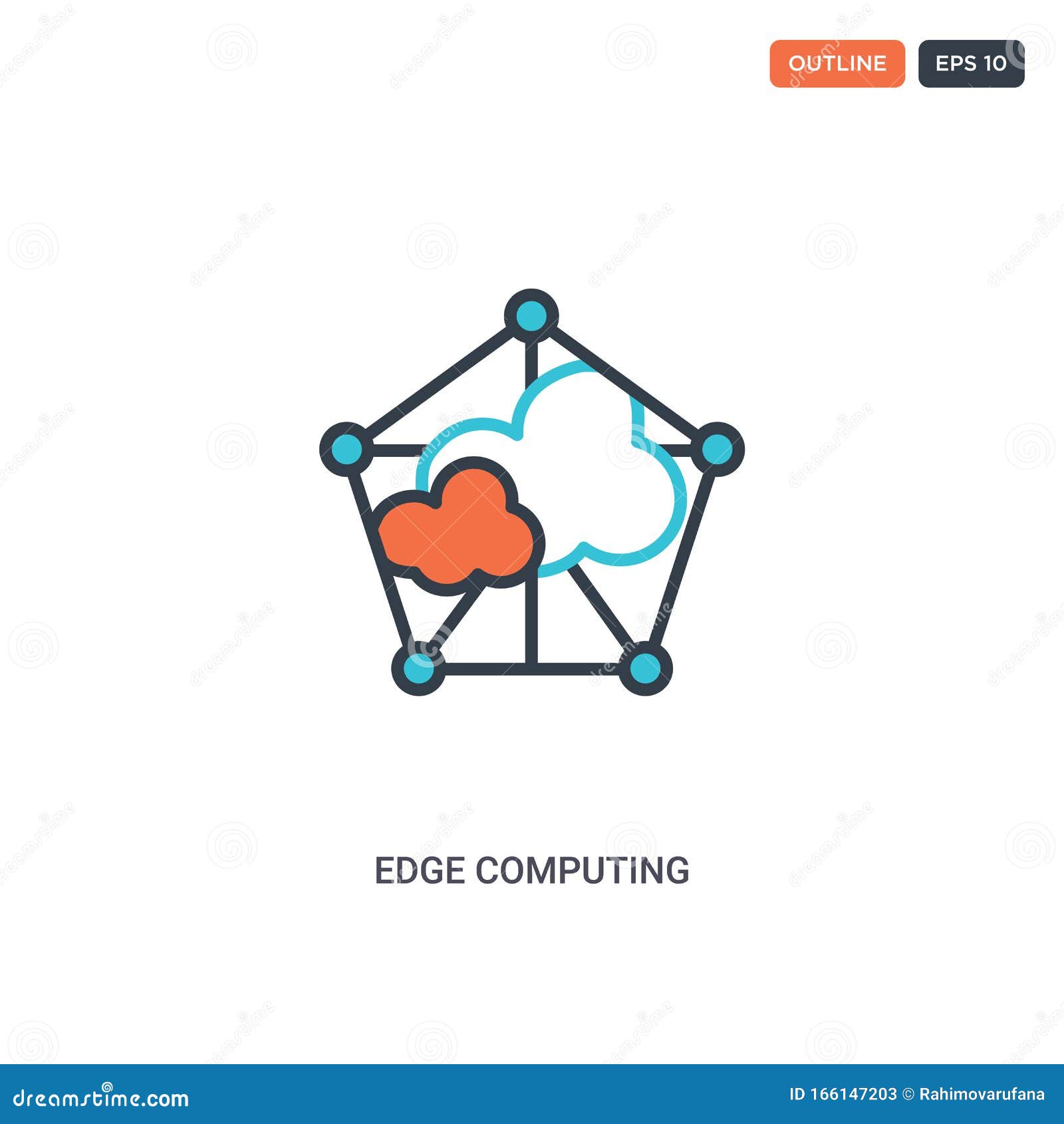 2 Color Edge Computing Concept Line Vector Icon. Isolated Two Colored ...