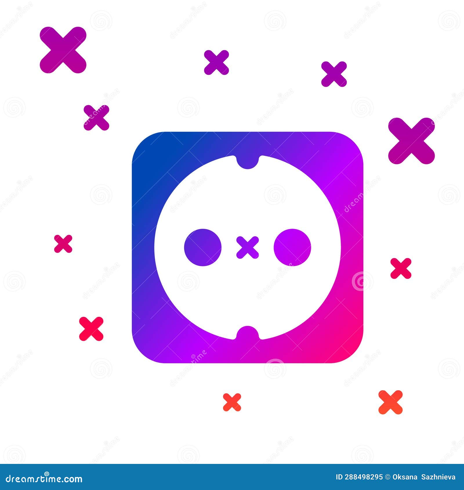 Color Electrical Outlet Icon Isolated on White Background. Power Socket ...