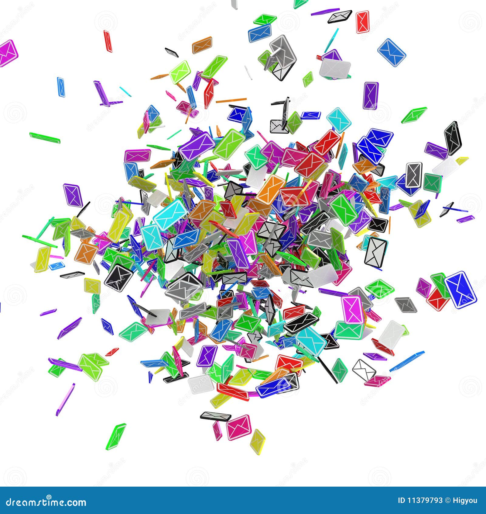Color Email Explosion stock illustration. Illustration of center - 11379793