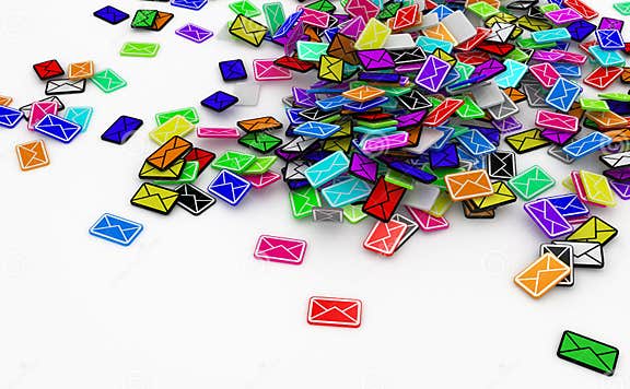 Color Email Pile stock illustration. Illustration of rainbow - 10376569
