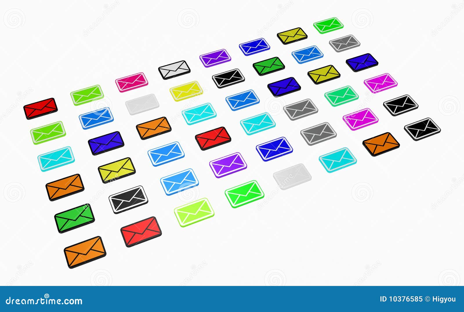Color Emails stock illustration. Illustration of diversity - 10376585
