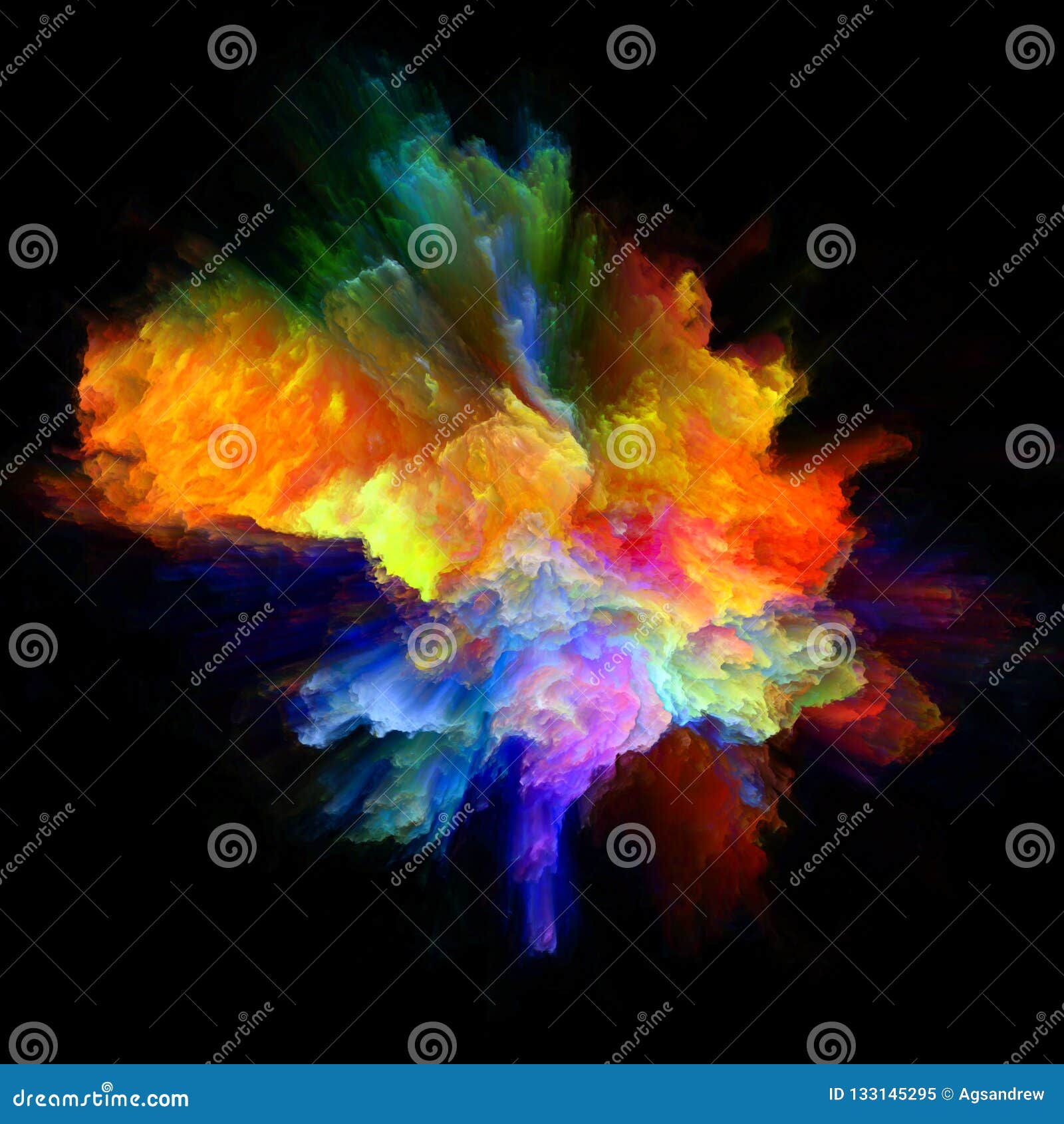 Propagation of Color Splash Explosion Stock Illustration - Illustration ...