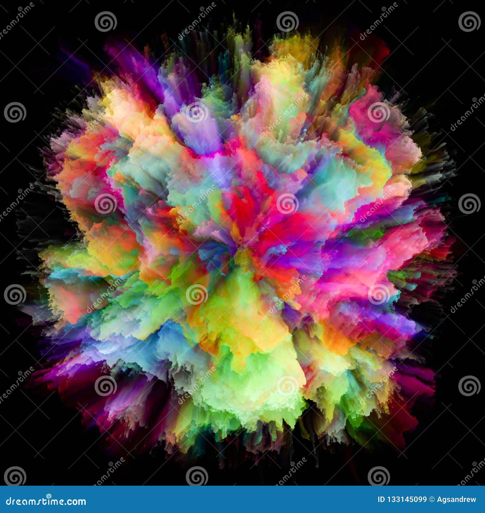 Visualization of Colorful Paint Splash Explosion Stock Illustration ...