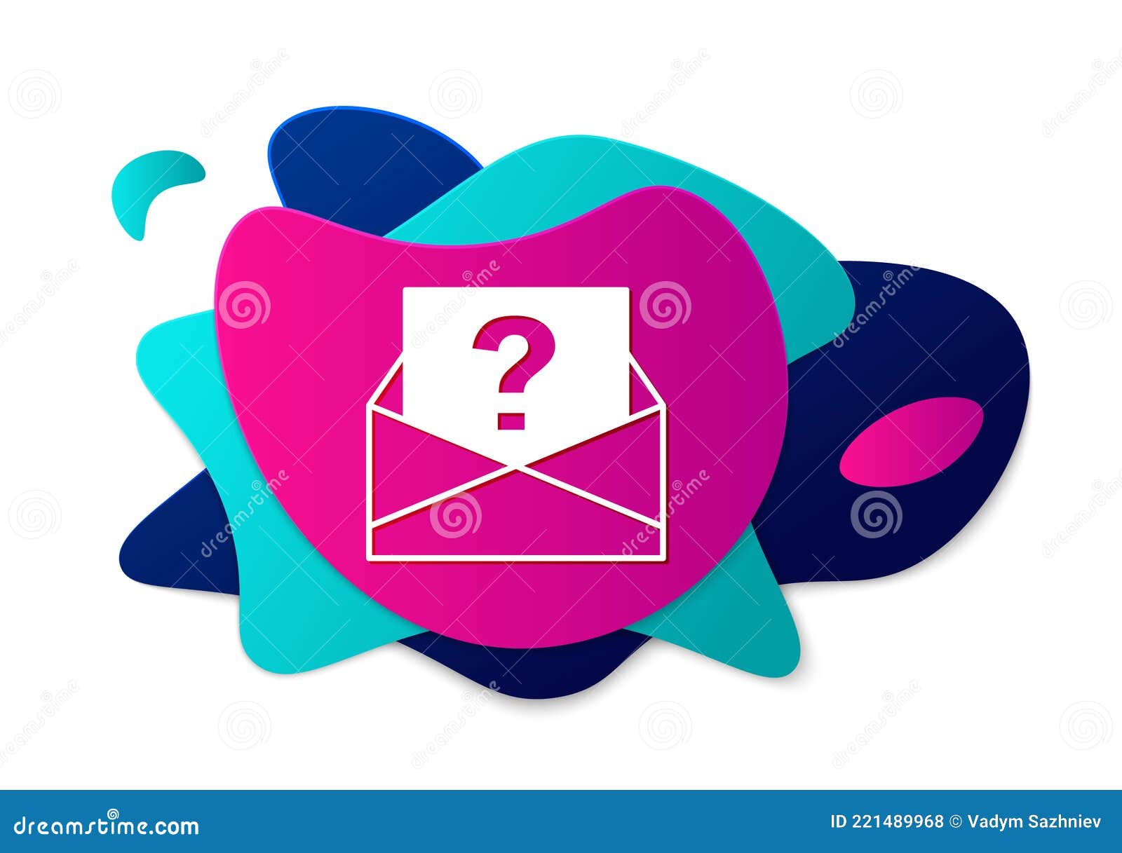 Color Envelope with Question Mark Icon Isolated on White Background ...