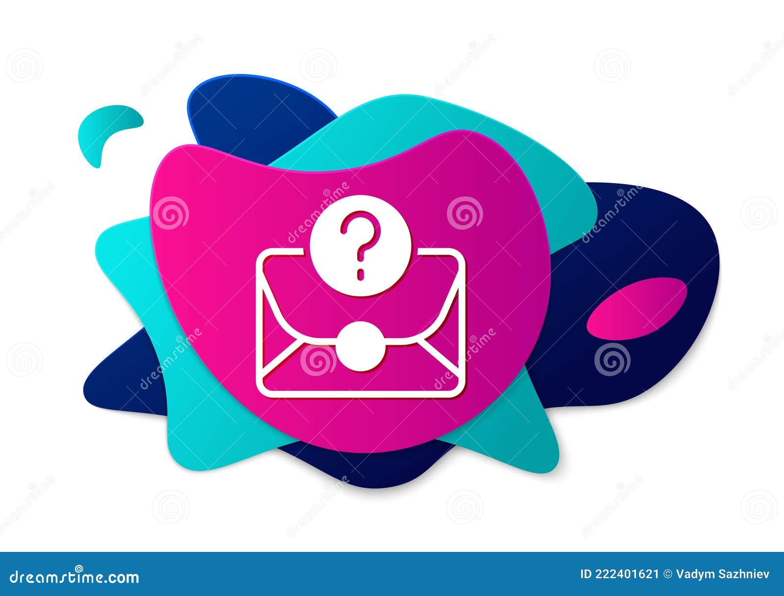 Color Envelope with Question Mark Icon Isolated on White Background ...