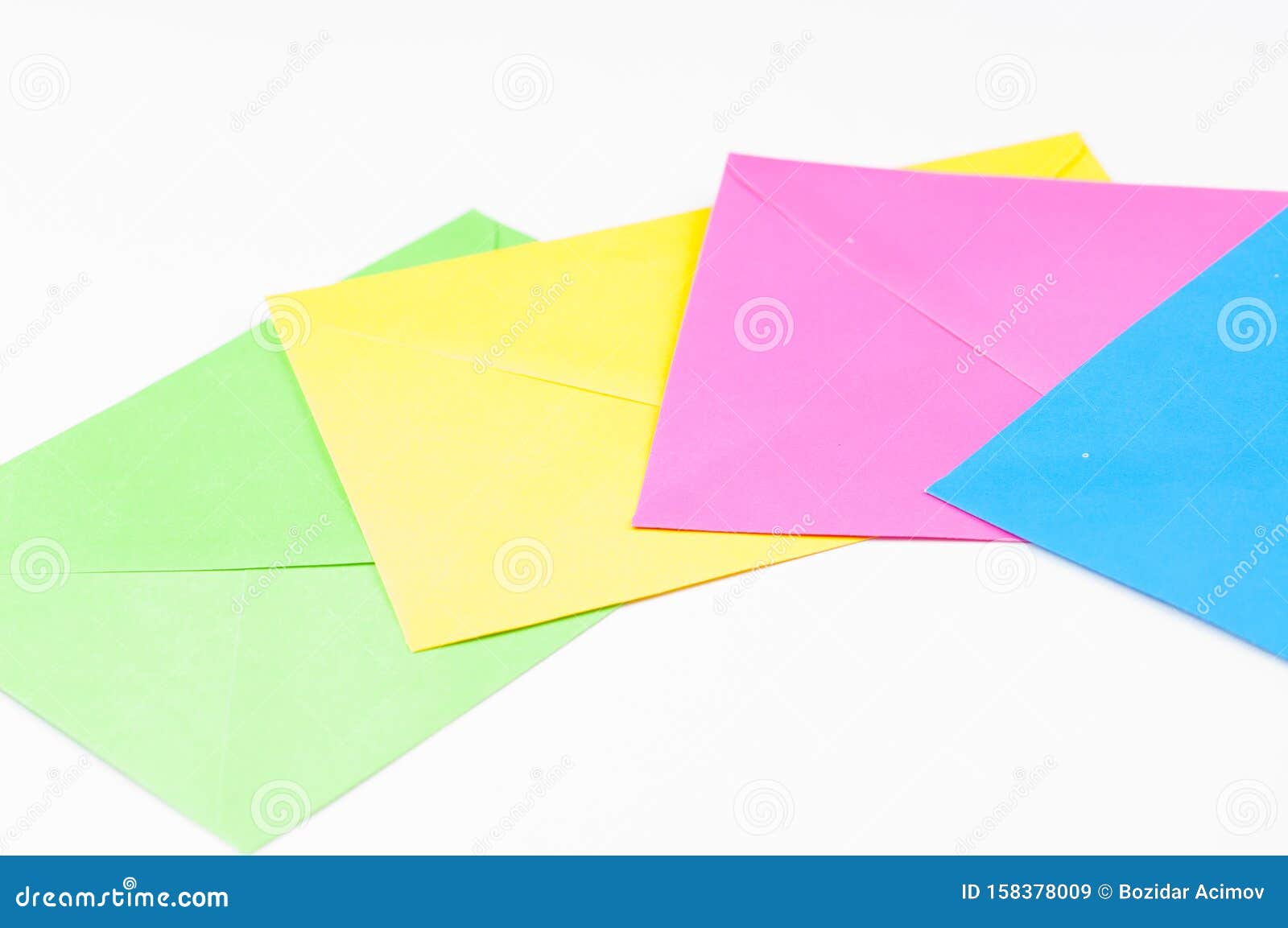 Color Envelopes Isolated on White Background.Copy Space Stock Image ...