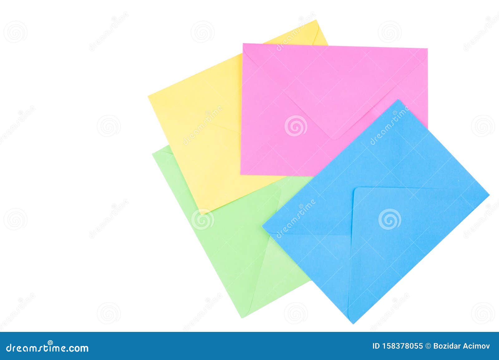 Color Envelopes Isolated on White Background.Copy Space Stock Image ...