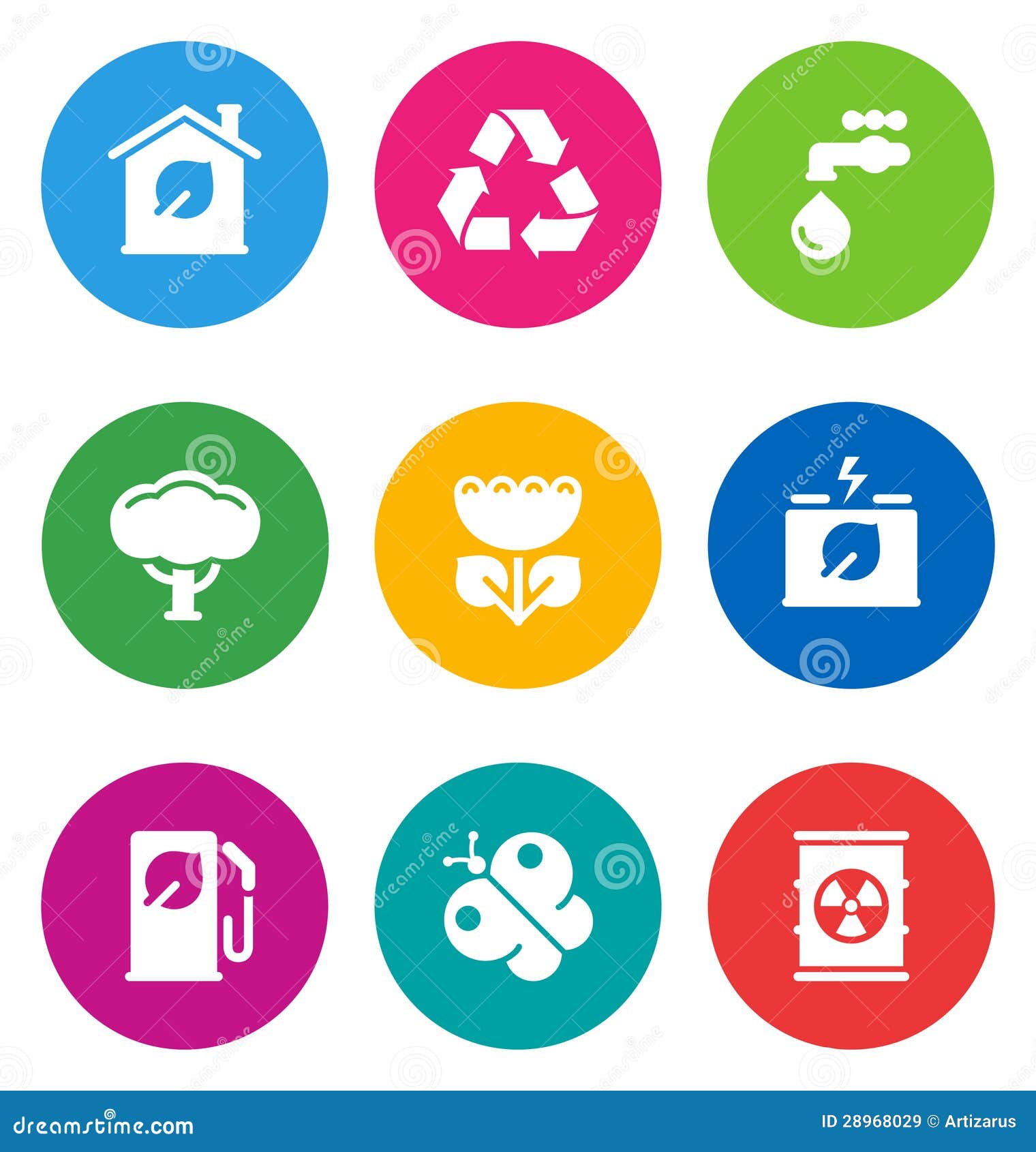 Color environmental icons stock vector. Illustration of circular - 28968029