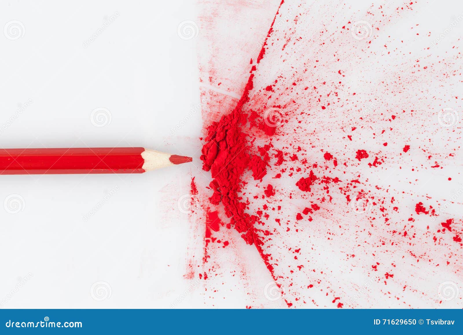 Color Exploding from Red Pencil Stock Photo - Image of pigment, view ...