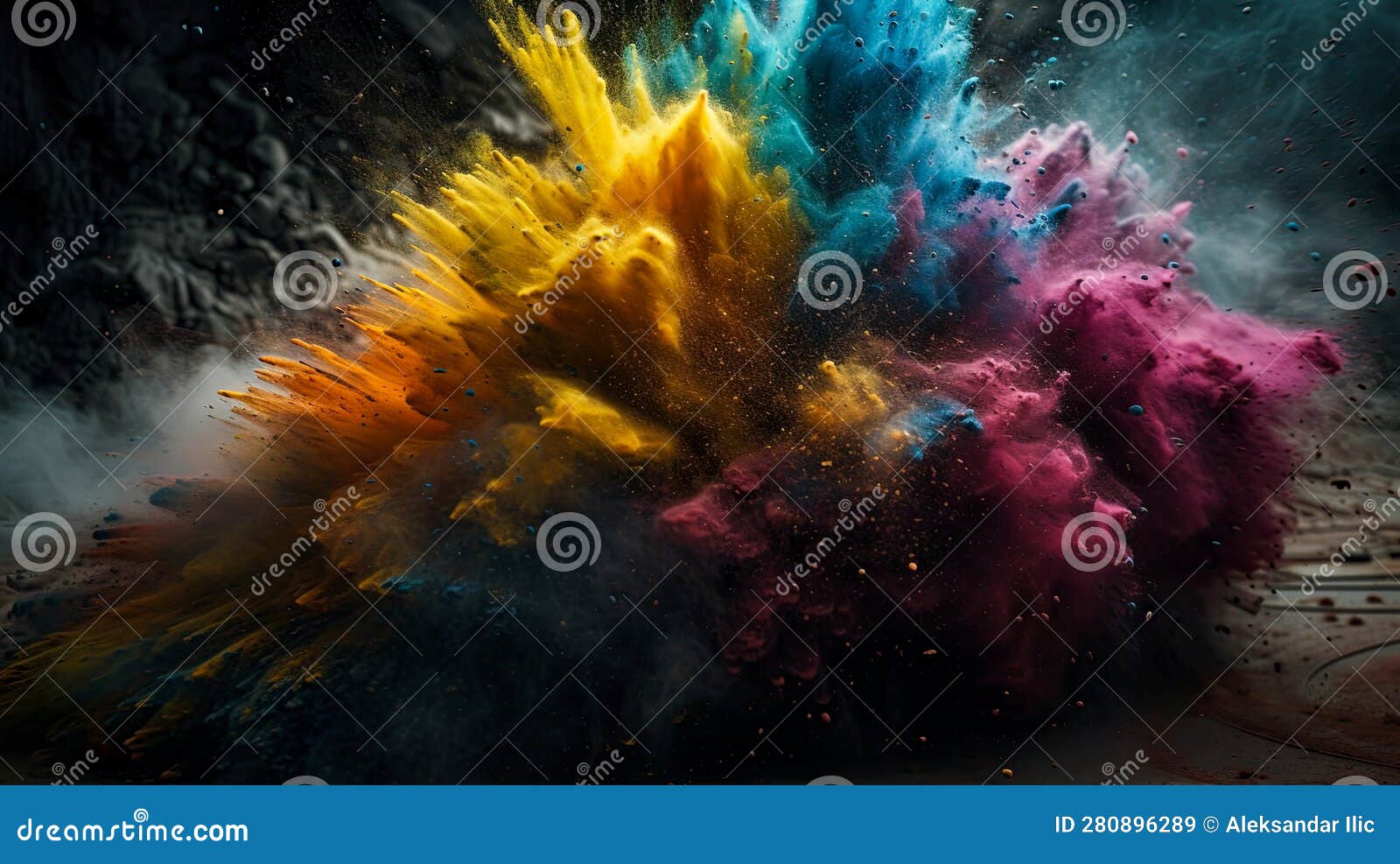 Color Explosion. Burst of Powdered Colors. Paint Powder. Ai Generative ...