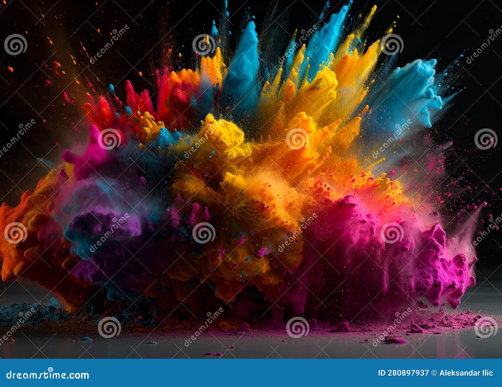 Color Explosion. Burst of Powdered Colors. Paint Powder. Ai Generative ...