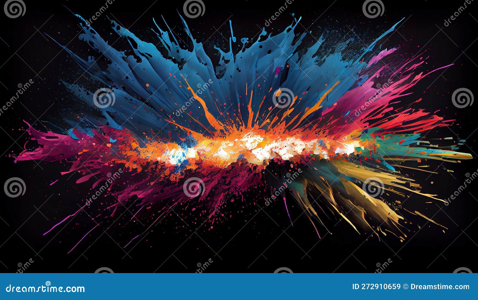 Generative AI, "Color Explosion": A Dynamic And Vibrant Paint Splatters ...