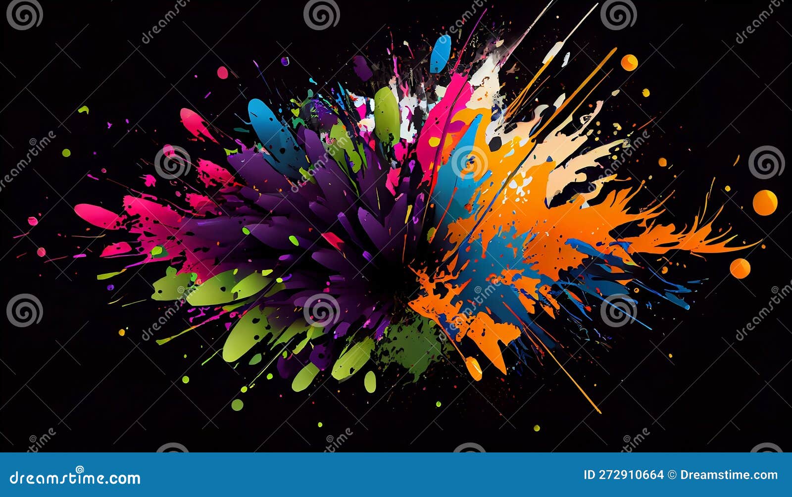 Generative AI, "Color Explosion": a Dynamic and Vibrant Paint Splatters ...