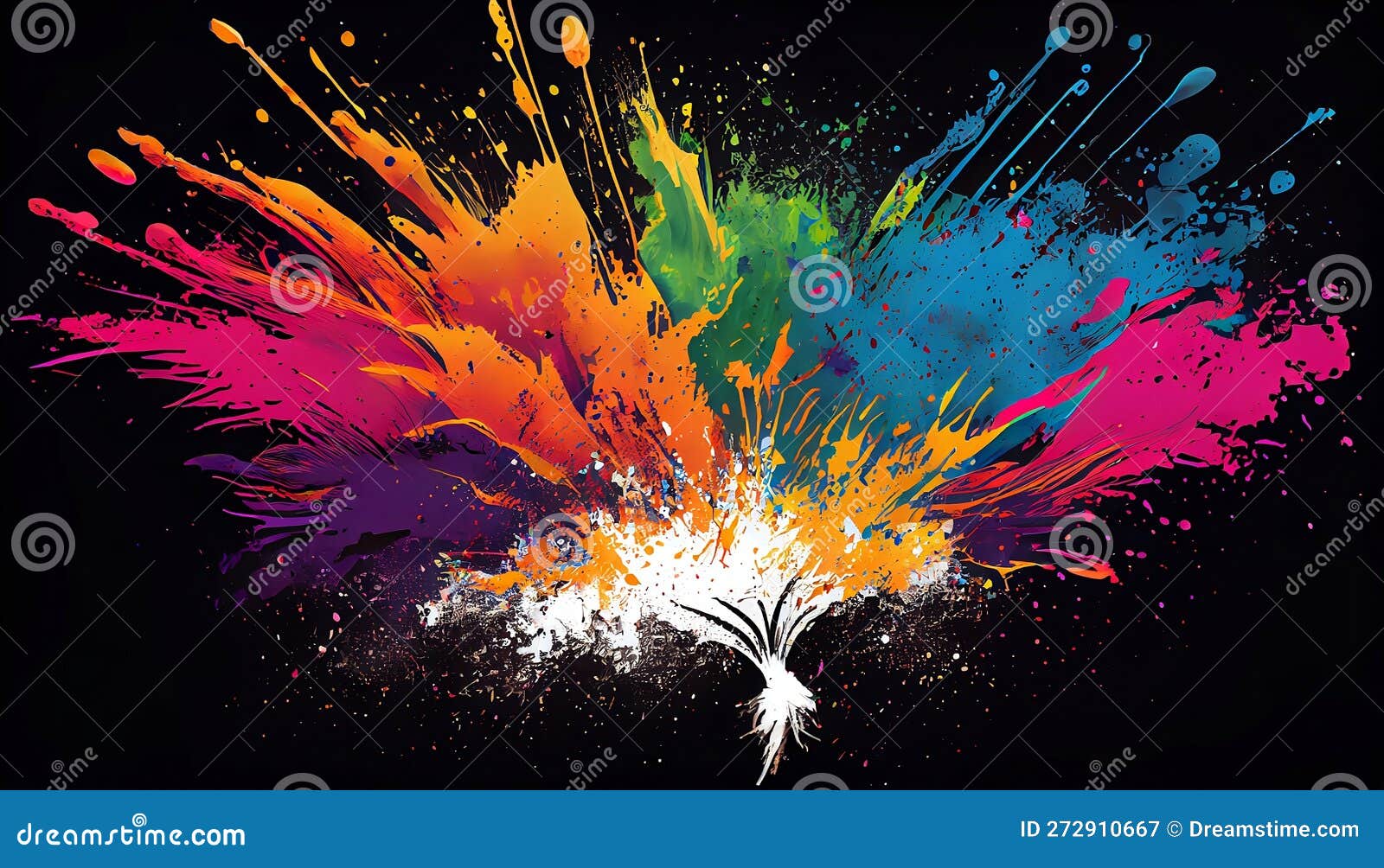 Generative AI, "Color Explosion": a Dynamic and Vibrant Paint Splatters ...