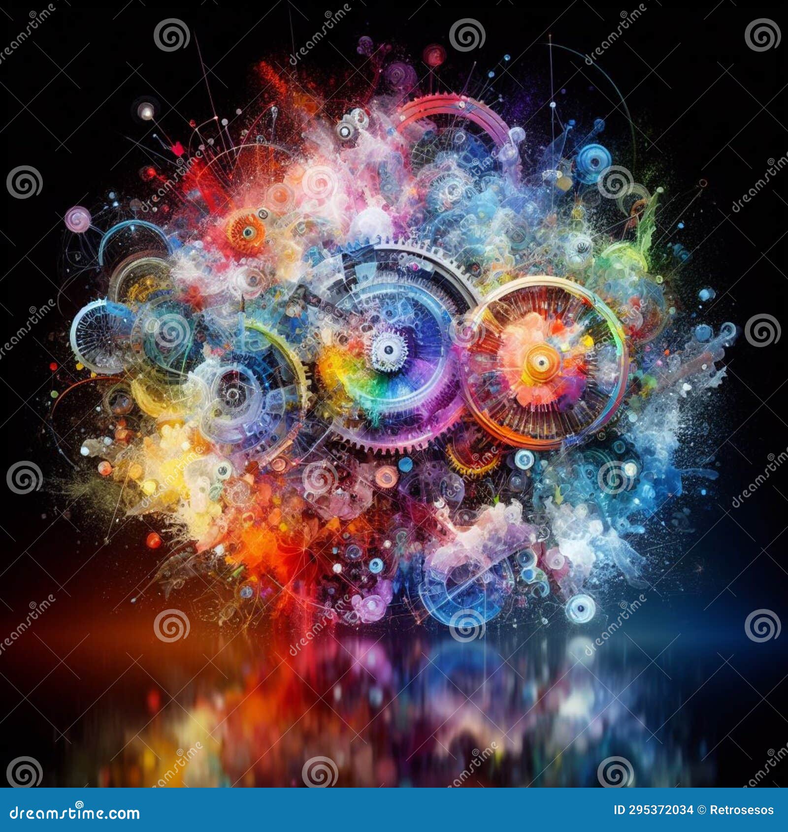 A Color Explosion of Paint Render a Steampunk Geared Poly and Gears ...