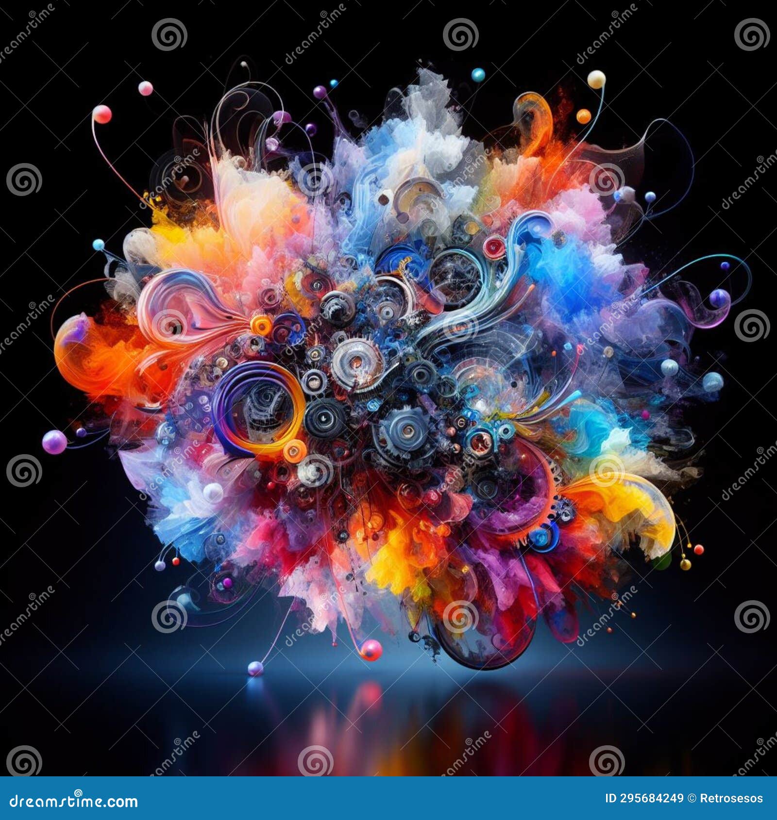 A Color Explosion of Paint Render a Steampunk Geared Poly and Gears ...