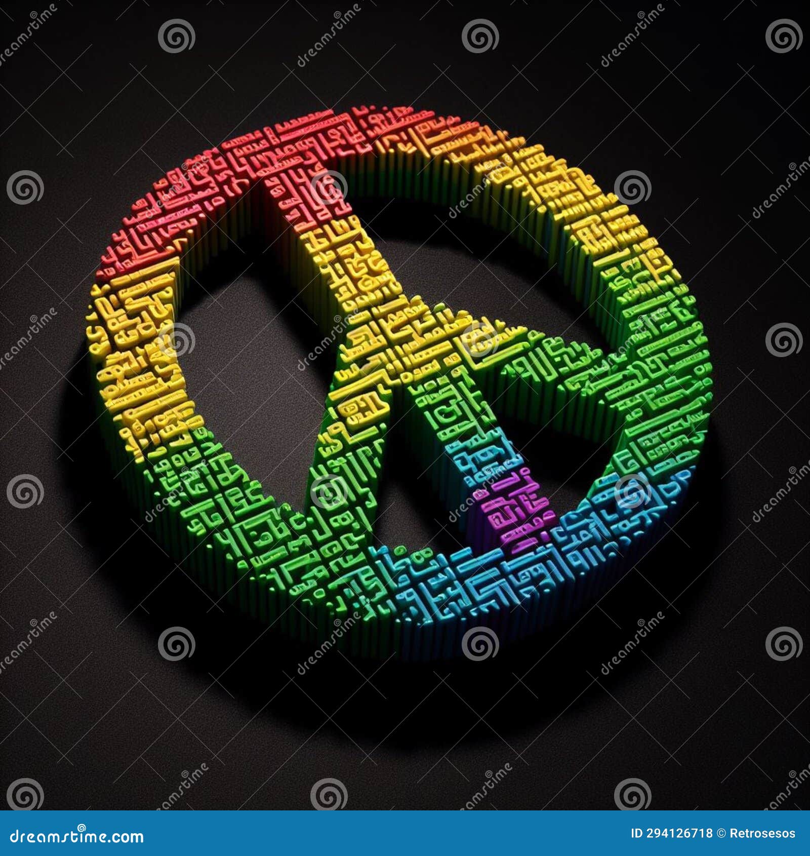 A Color Explosion of Paint Render a Steampunk Geared Poly Peace Symbol ...