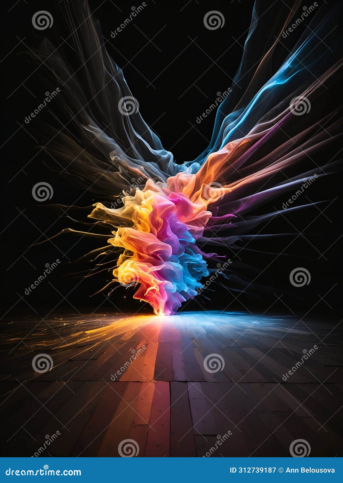 Color Explosion, Color Splashes, Magic , on a Completely Black ...