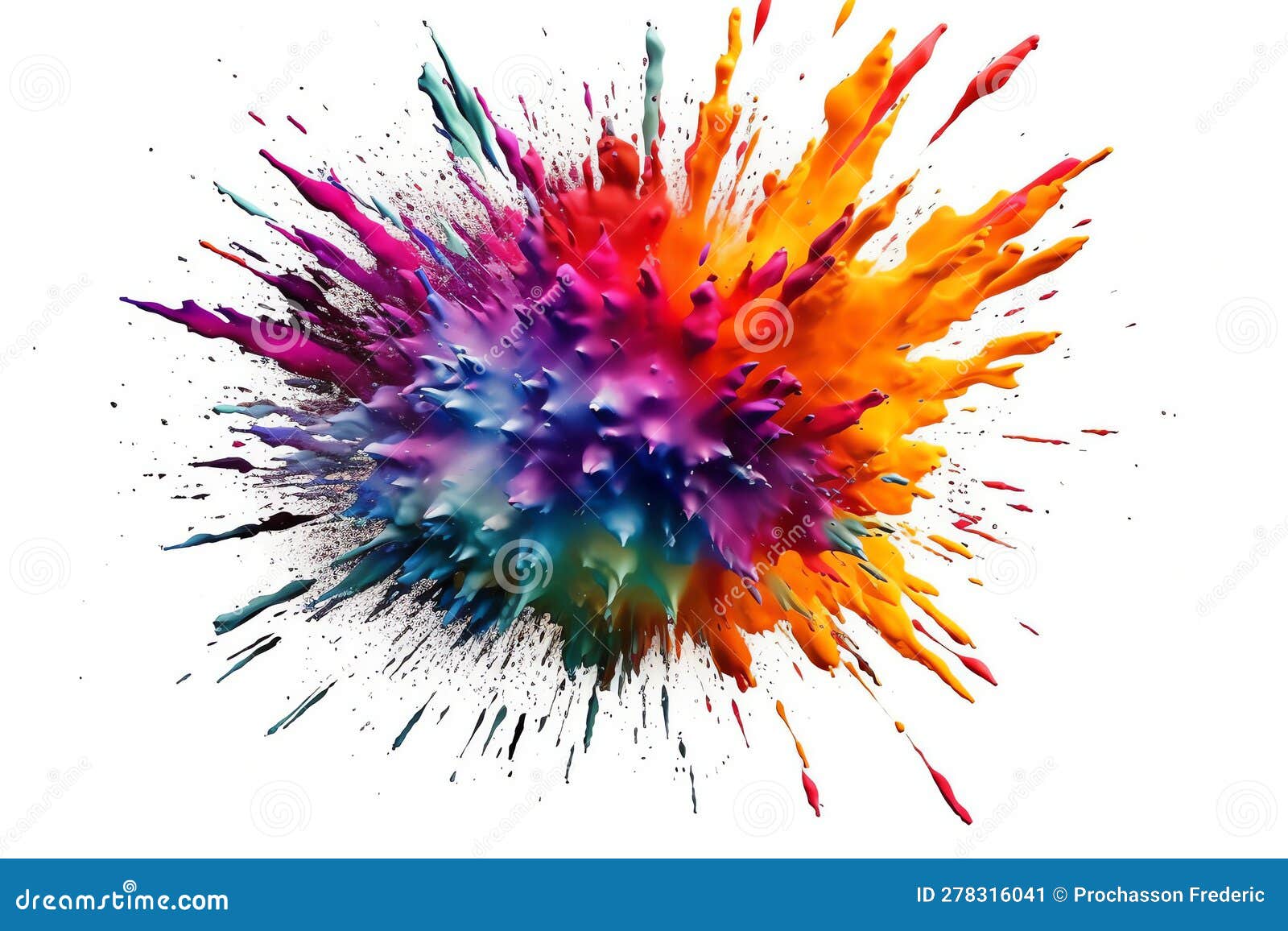 Color Explosion on White, AI Generated Stock Illustration ...