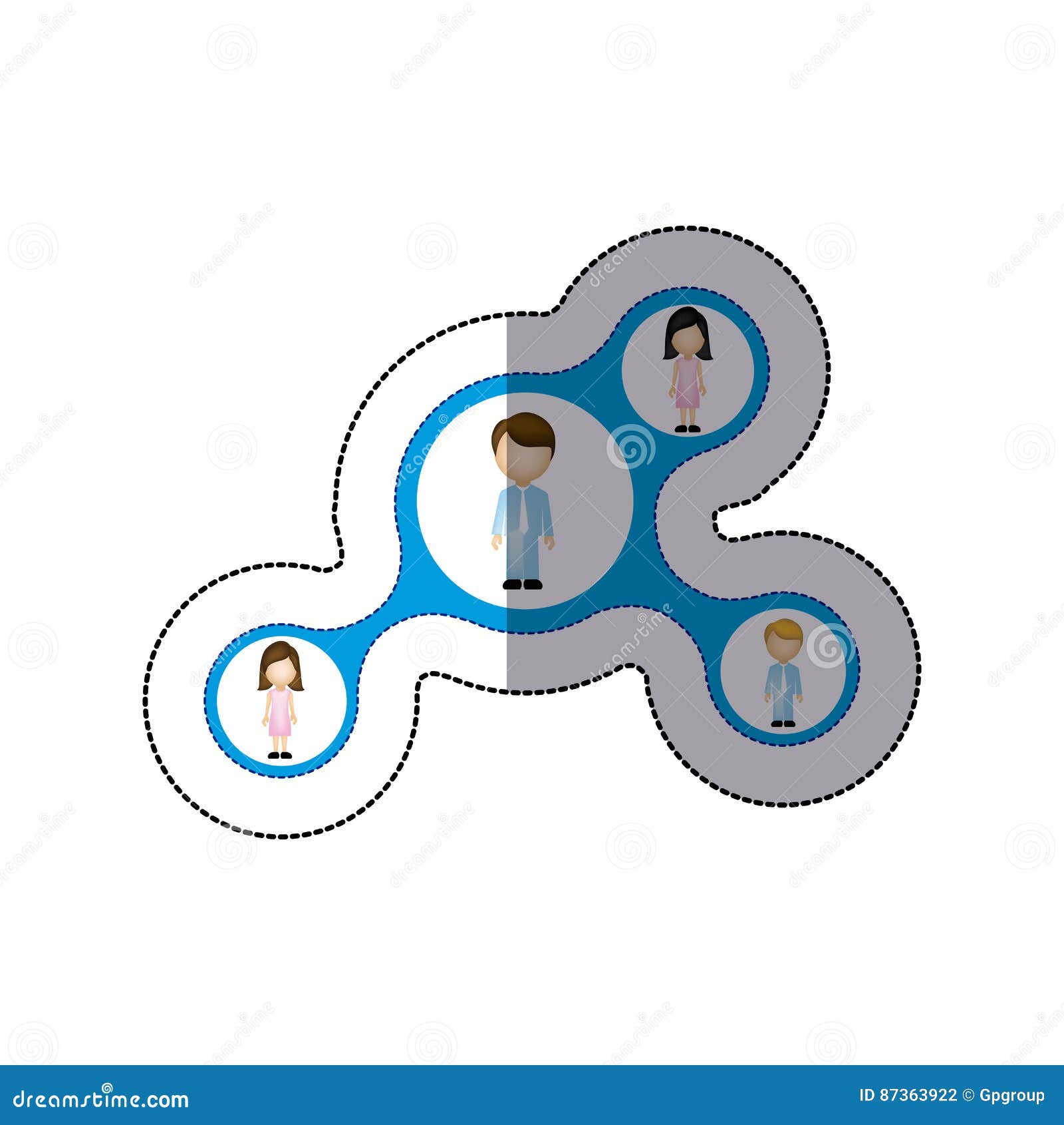 Color Family Connection Icon Stock Illustration - Illustration of ...