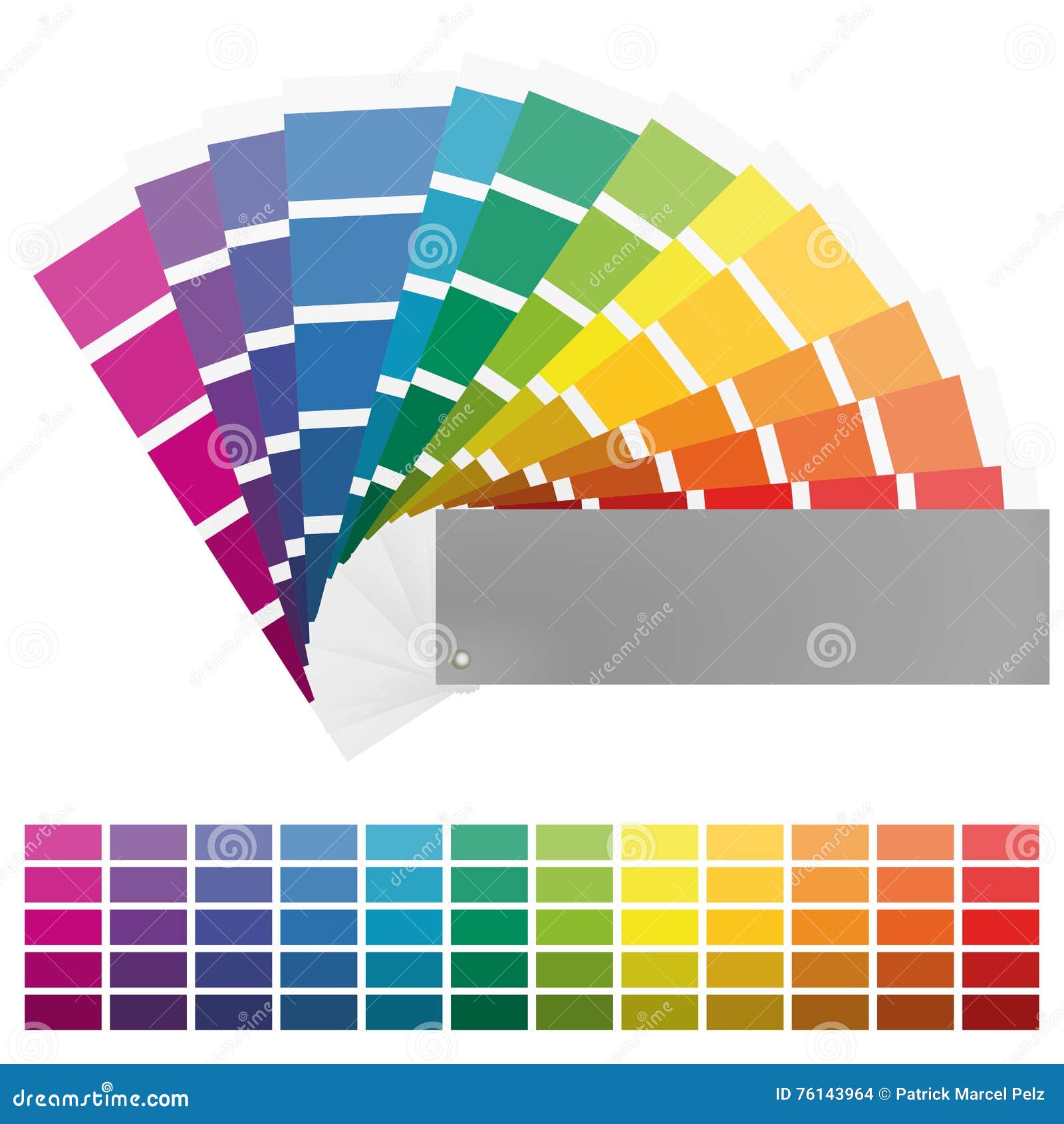 Color Fan with Twelve Colors Stock Vector - Illustration of gamut ...