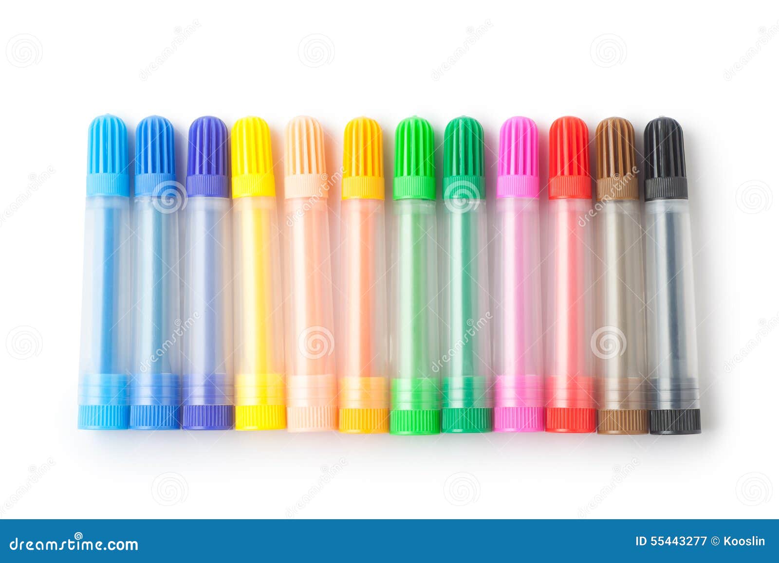 Color felt-tip pens stock image. Image of green, closeup - 55443277