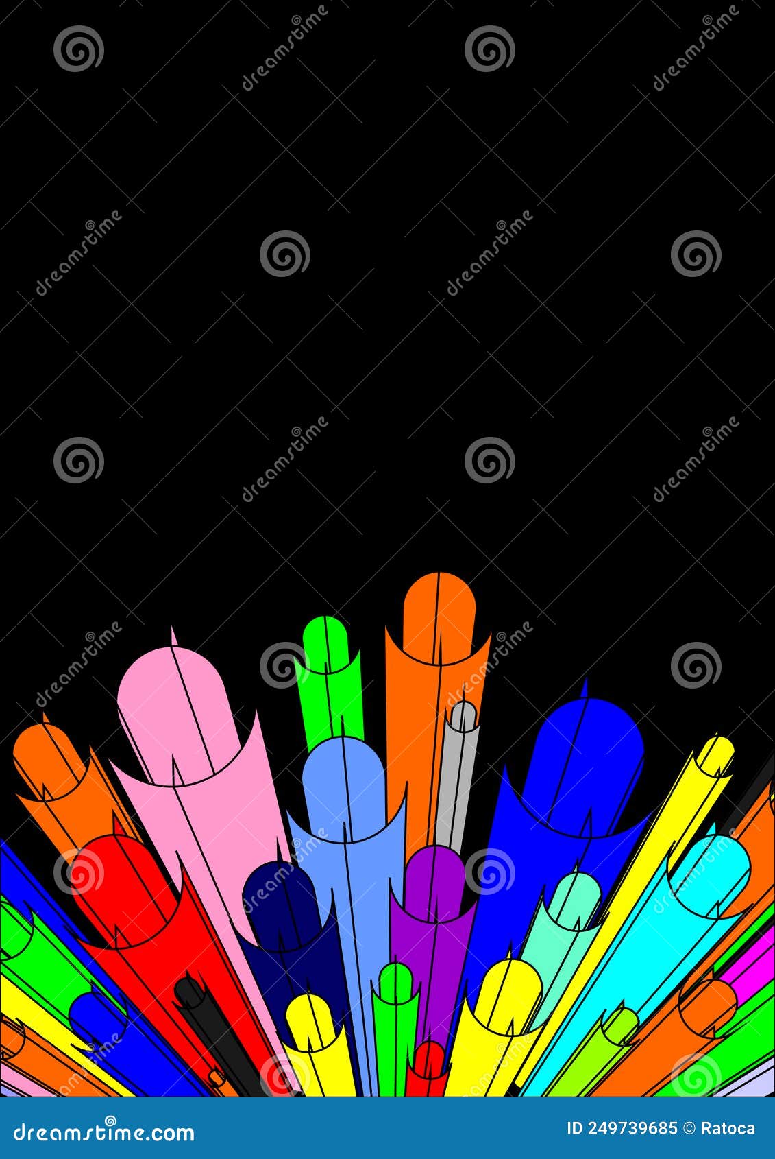Color Figures in Dark Background Stock Vector - Illustration of ...