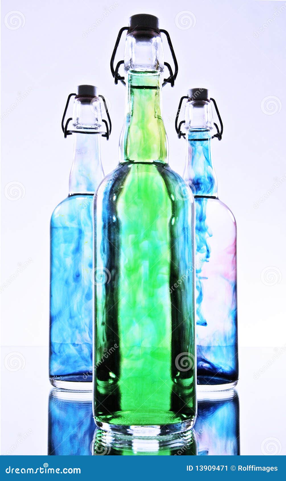 Color filled bottles stock image. Image of alcohol, color - 13909471