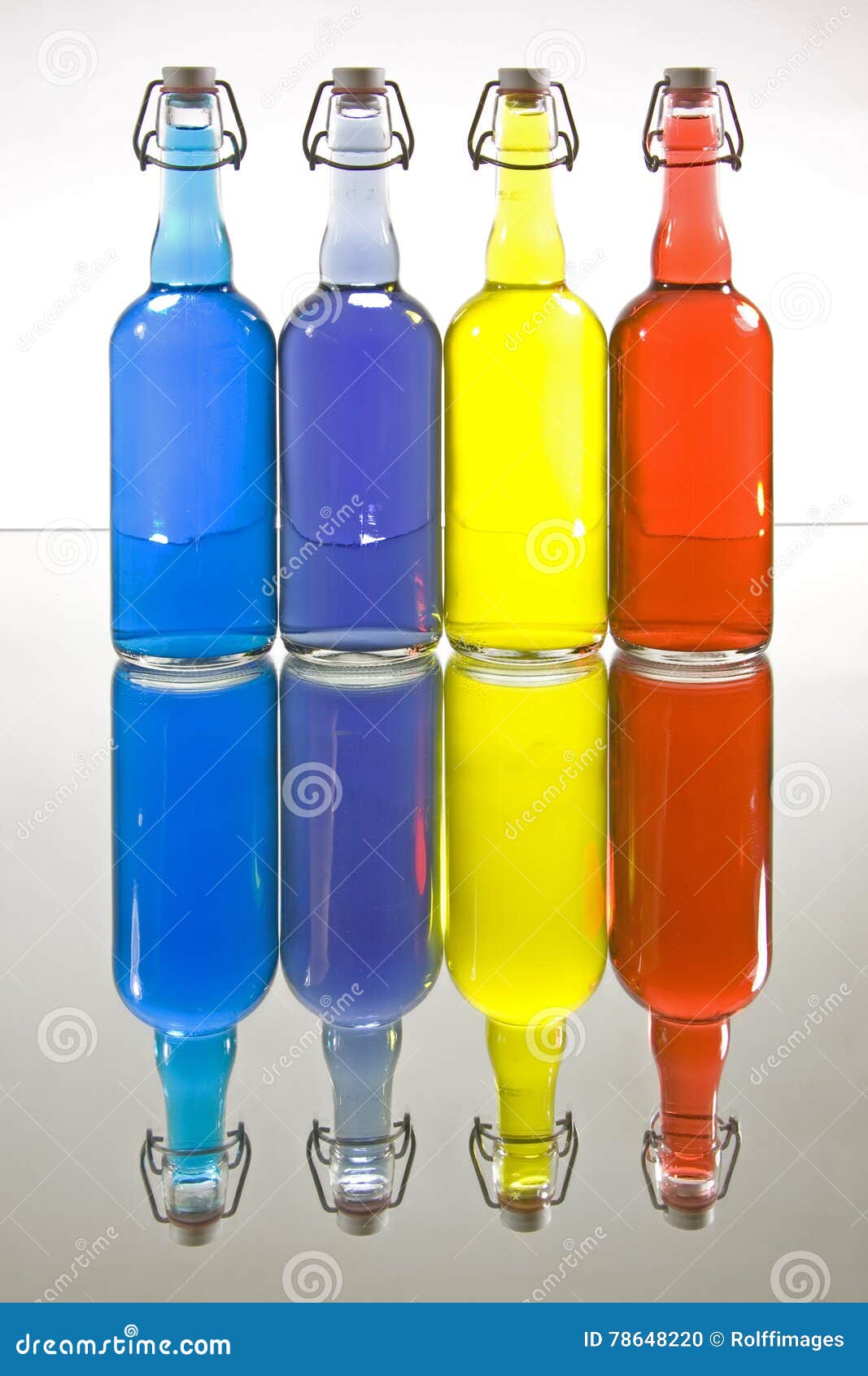Color Filled Bottles stock photo. Image of liqueur, colour - 78648220