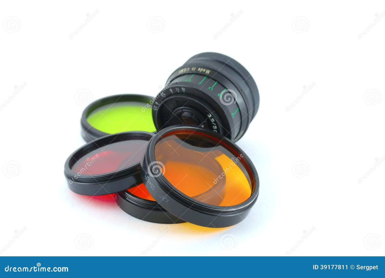 Color filters and old lens stock image. Image of accessory - 39177811