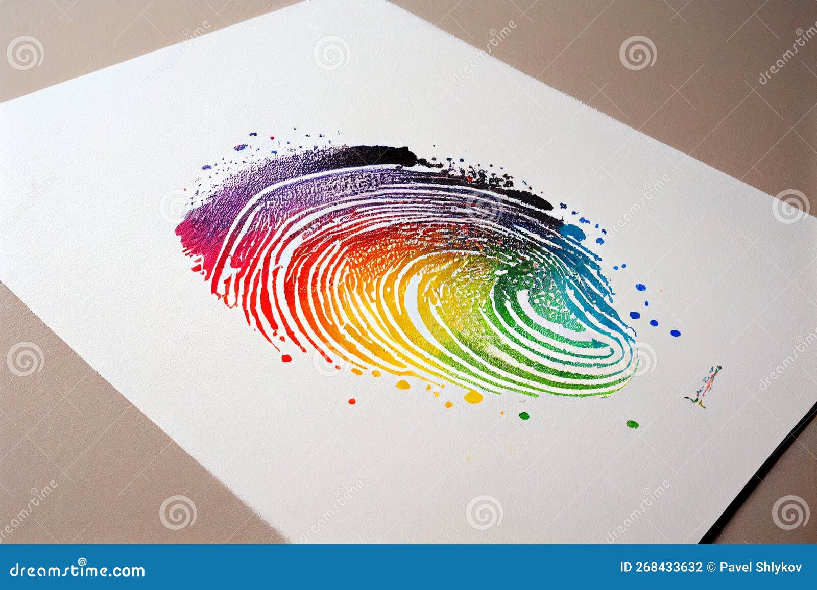 Color Fingerprint Pattern Isolated on White Stock Photo - Image of ...