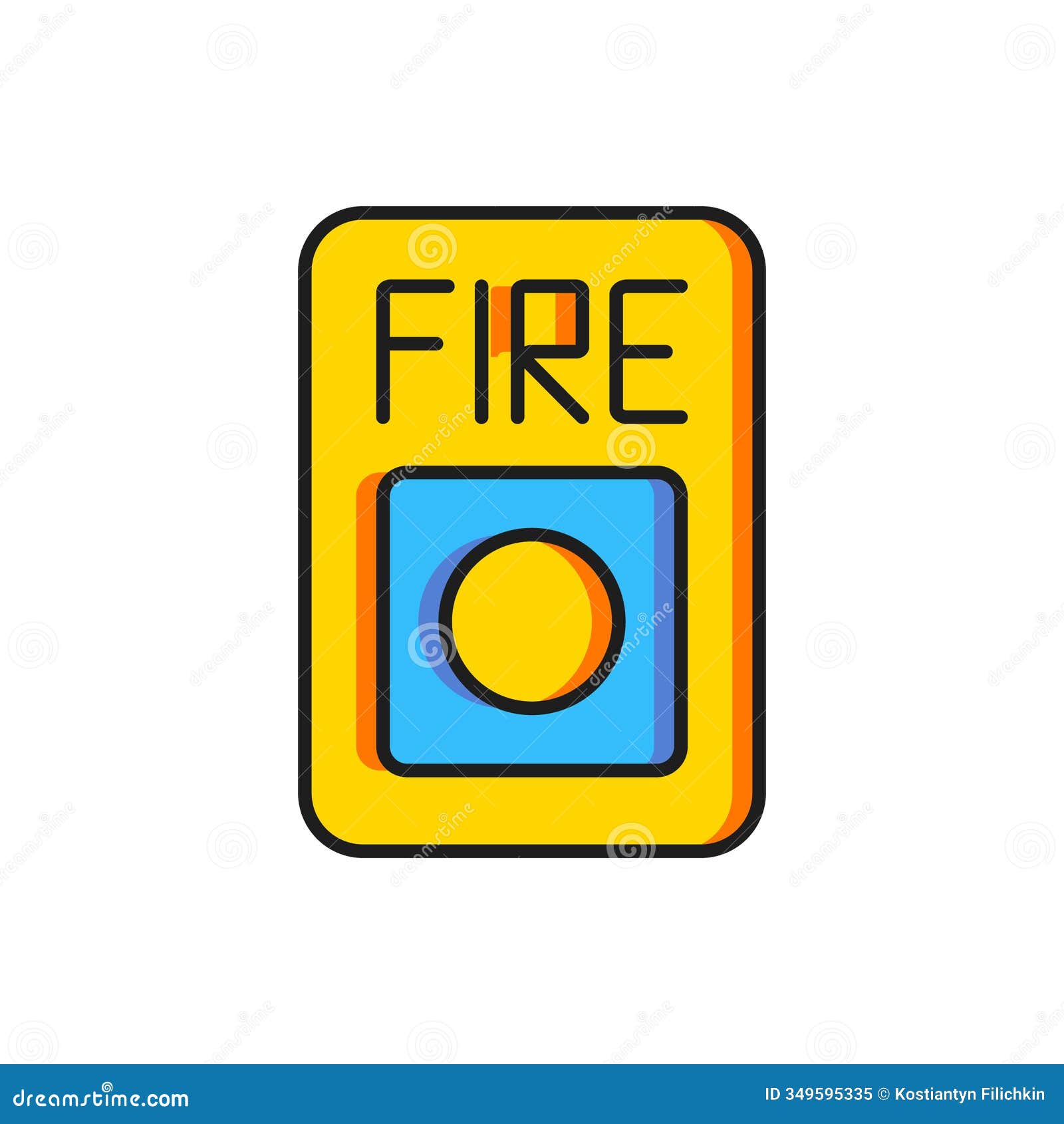 Color Fire Alarm System Icon Isolated on White Background. Pull Danger ...