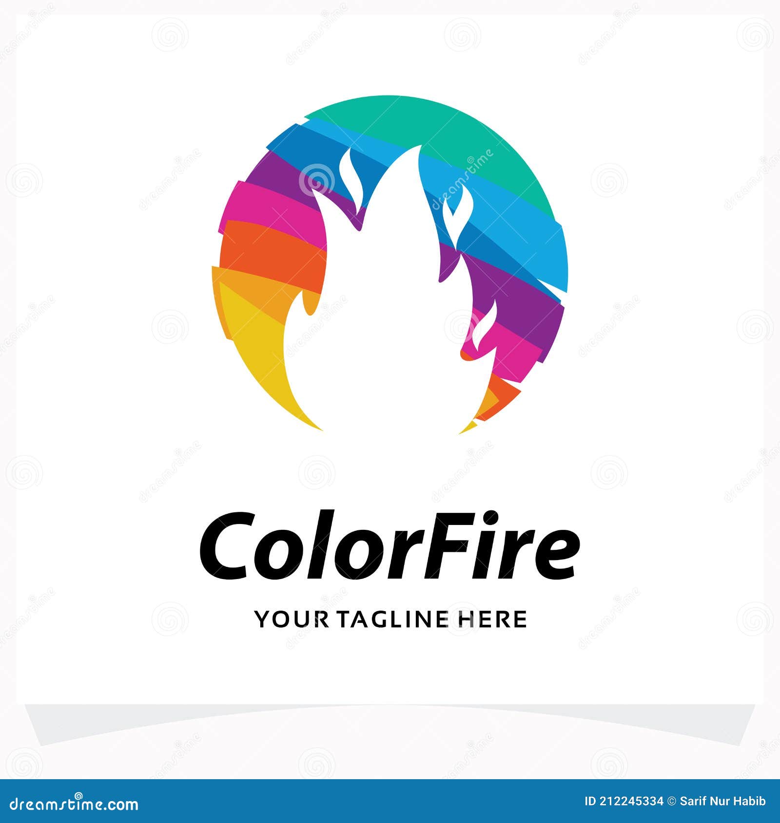 Color Fire Logo Template Design Template Stock Vector - Illustration of ...