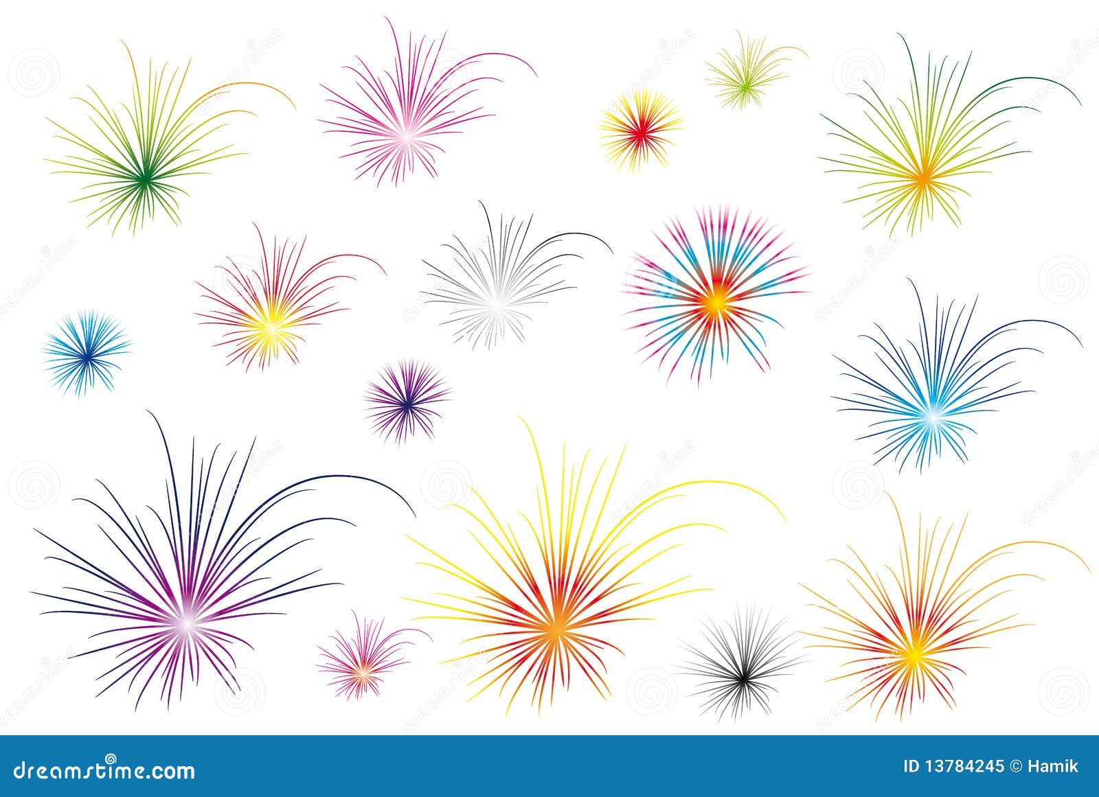 Color fireworks stock vector. Illustration of abstract - 13784245