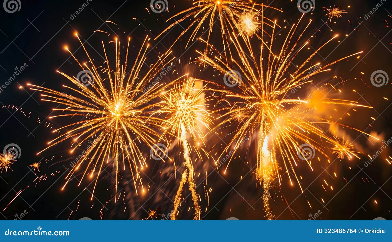 Color Fireworks in the Night Background Stock Illustration ...