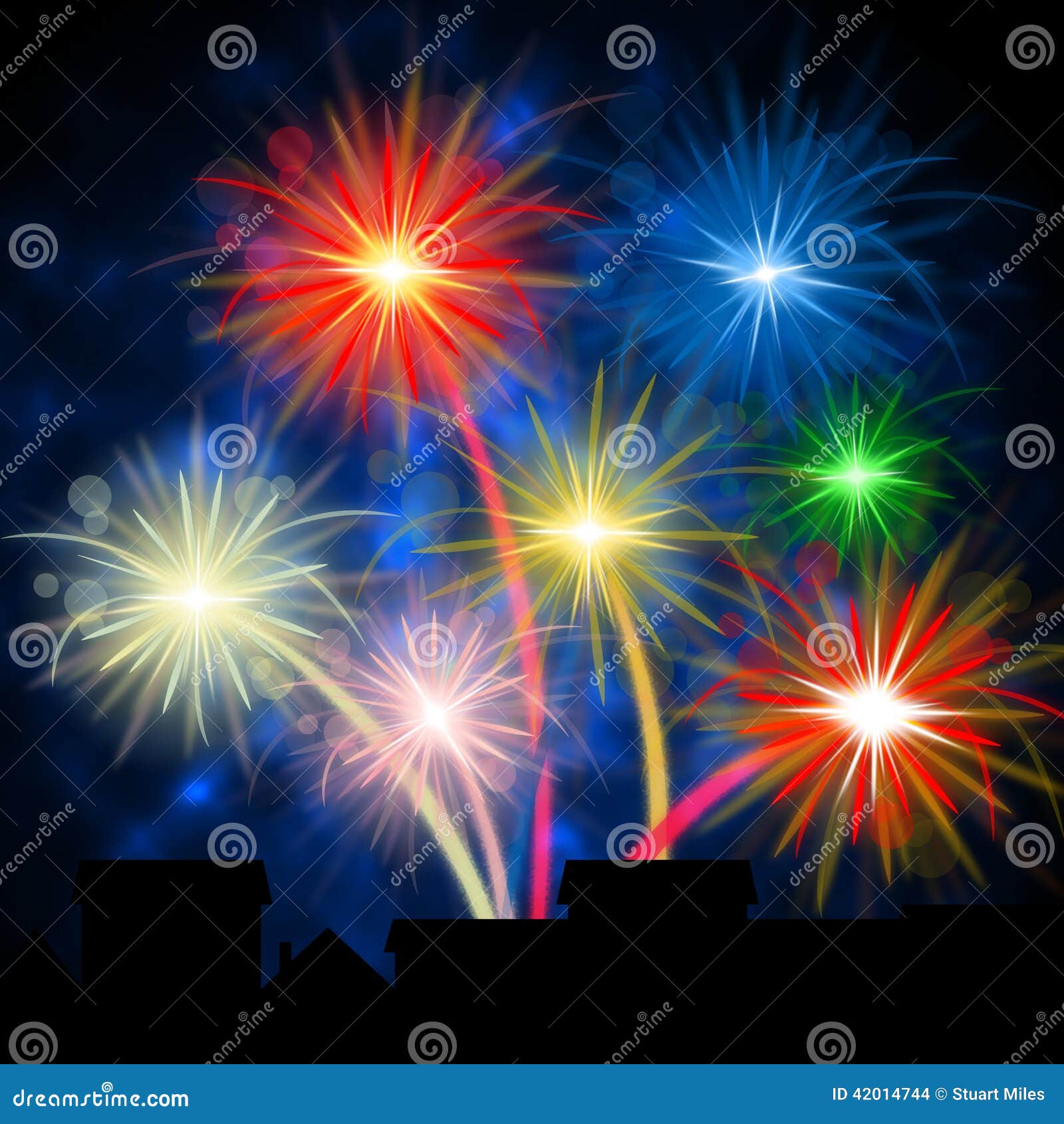 Color Fireworks Shows Explosion Background and Celebration Stock ...